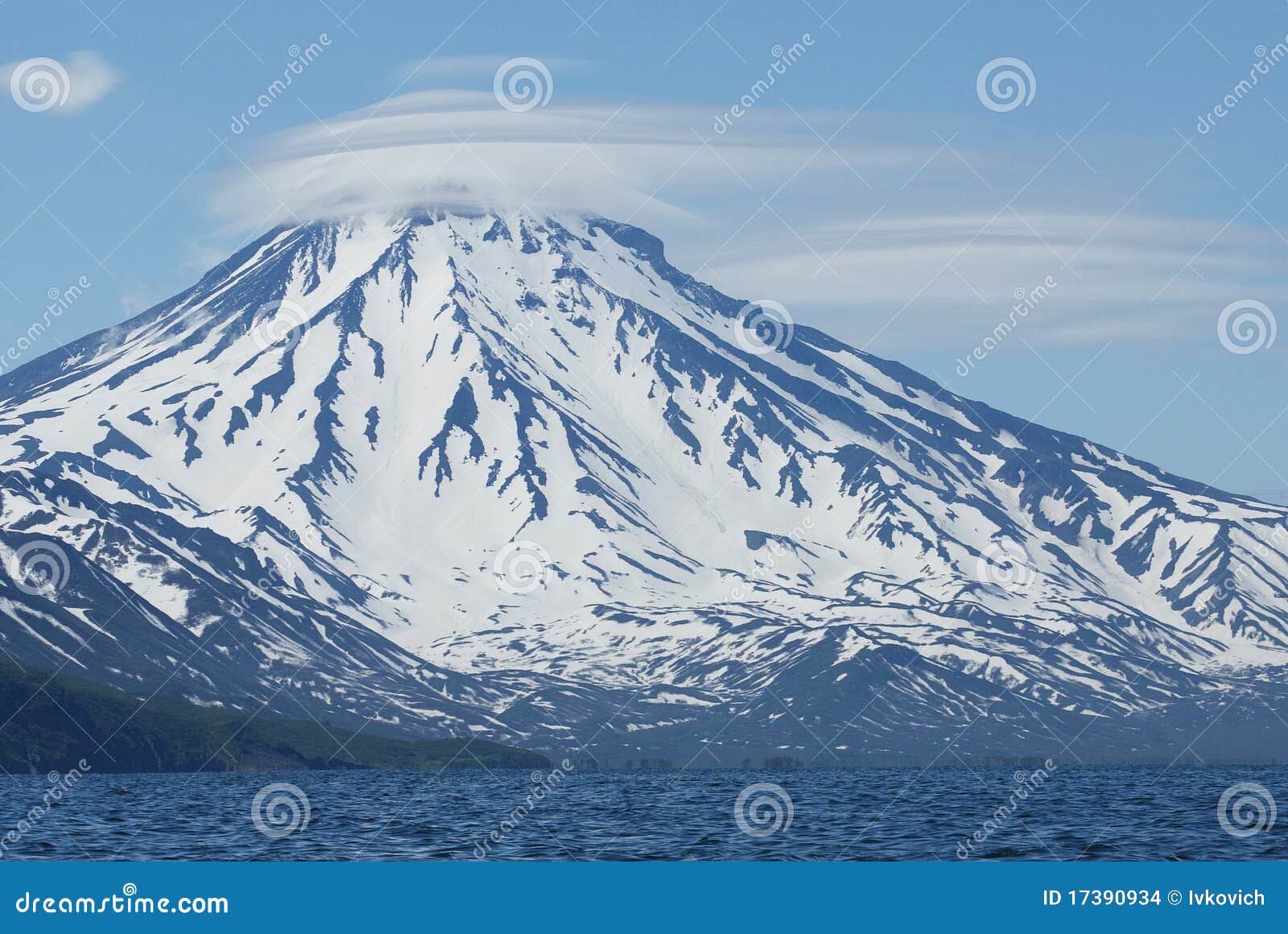 Volcano and clouds stock photo. Image of nature, cloud - 17390934