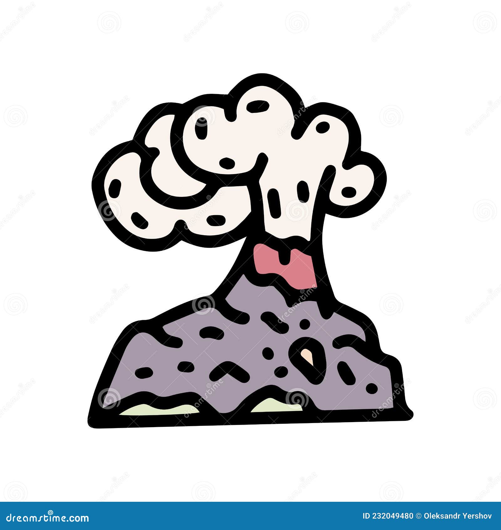 Volcano Doodle Logo Royalty-Free Illustration | CartoonDealer.com #95312793