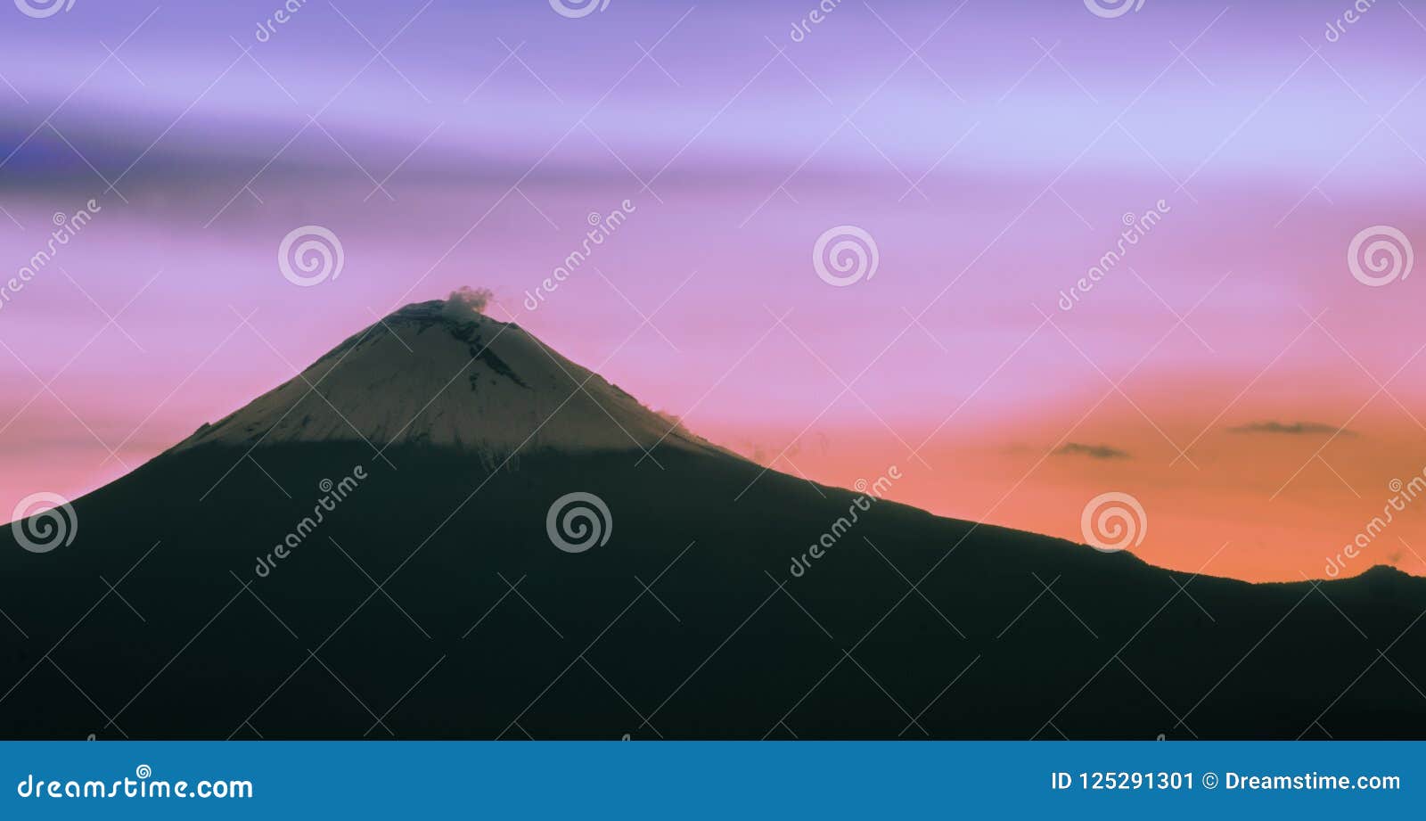 Volcano at the Colorfull Sunset Stock Image - Image of background ...