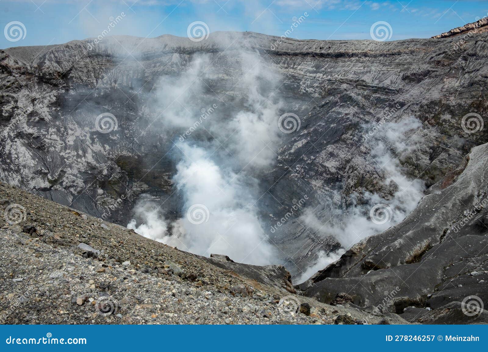 Volcano Crater Aso Caldera stock image. Image of tourism - 278246257