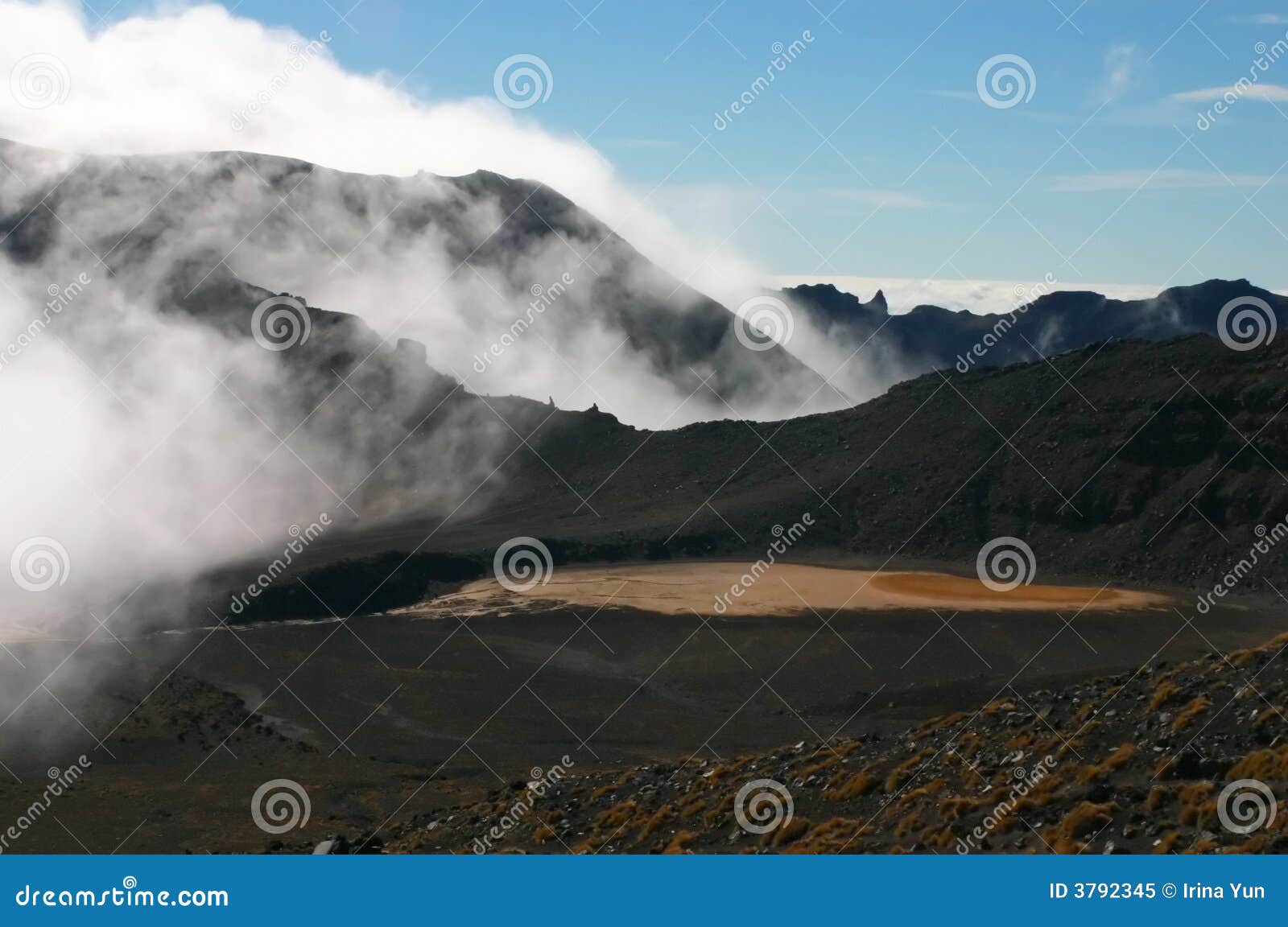 Volcano Crater and Cloud As Fog Over it Stock Image - Image of fracture ...
