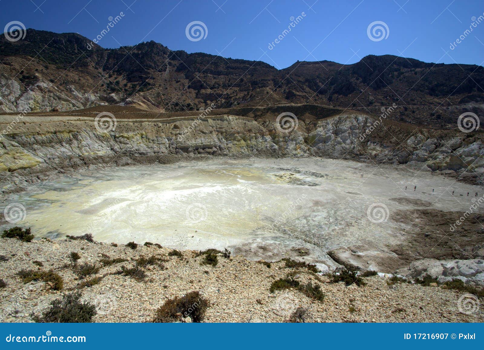 Volcano Crater, Nisyros Island Stock Image - Image of geological ...