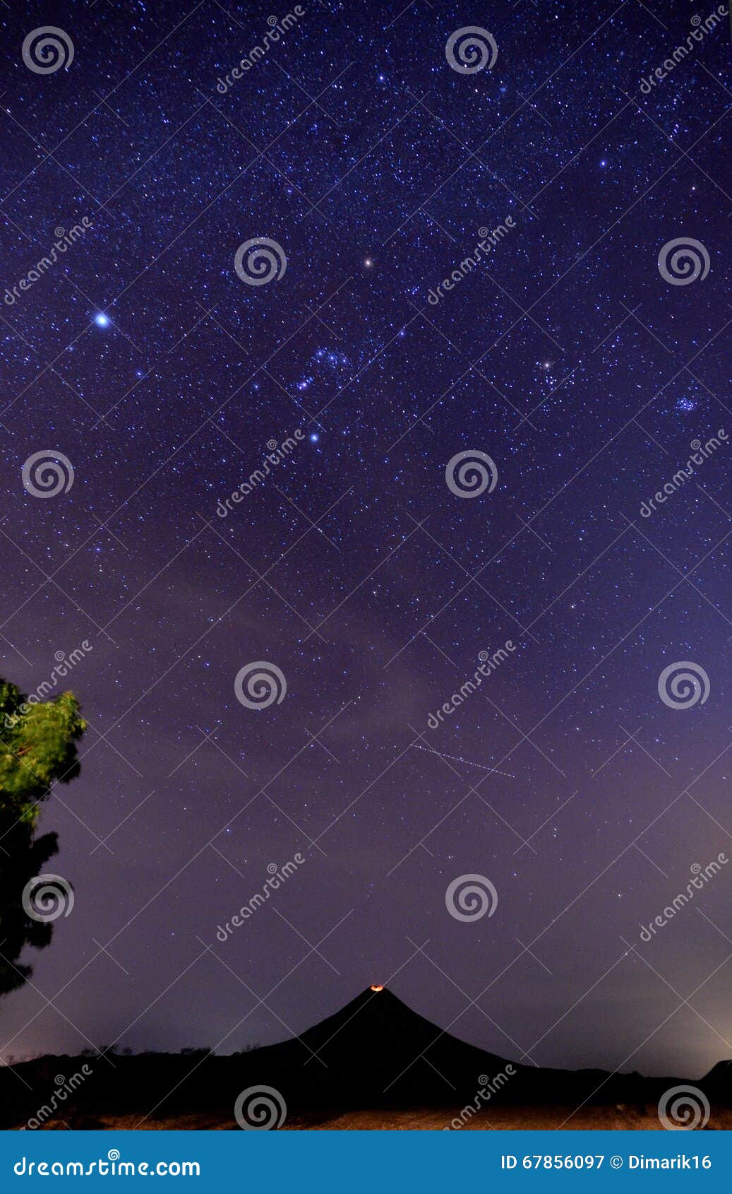 Volcano crater under stars stock image. Image of stars - 67856097