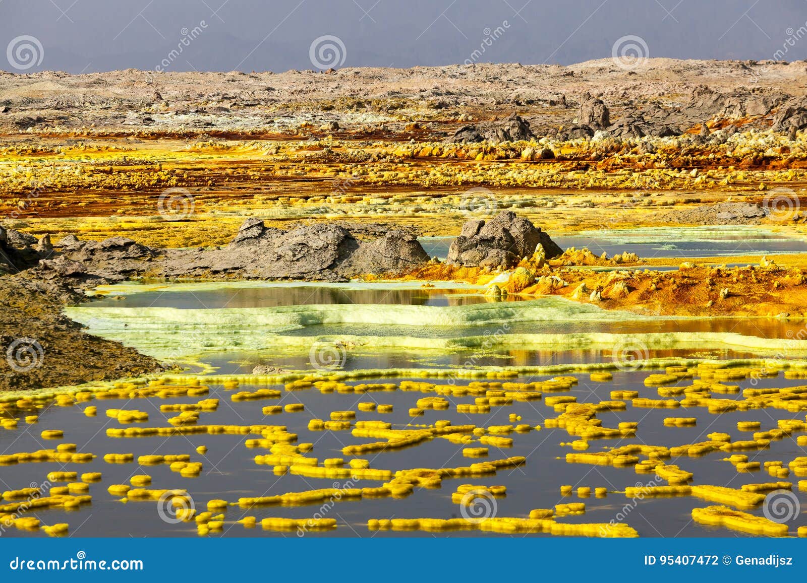 Volcano Dallol, Ethiopia stock photo. Image of landscape - 95407472