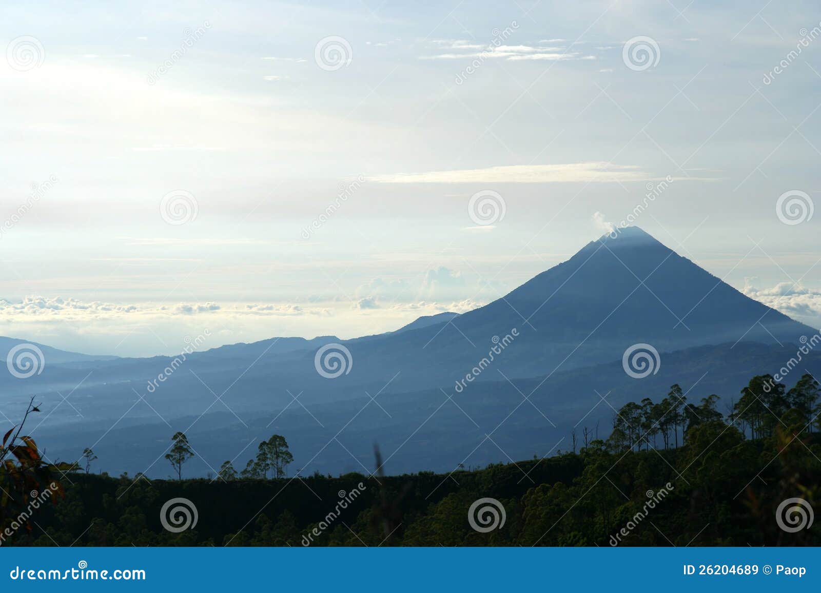 Volcano at dawn stock image. Image of clear, asian, colour - 26204689