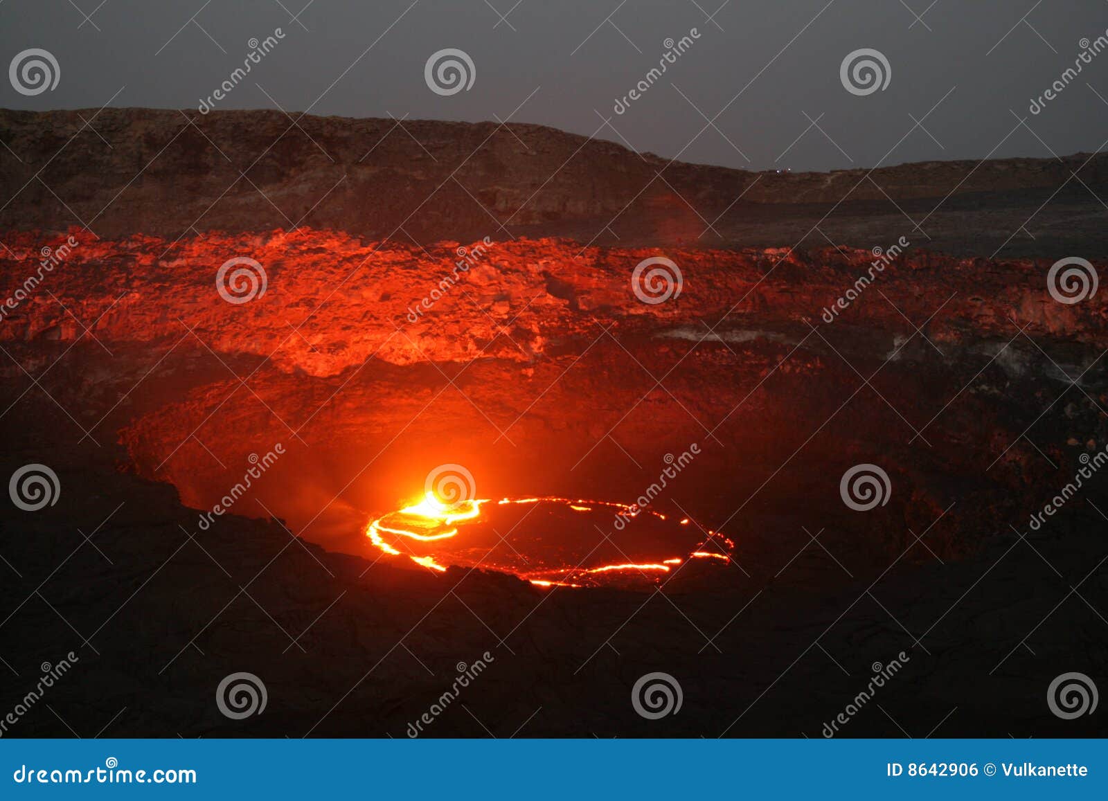 Volcano at dawn stock photo. Image of glowing, danger - 8642906