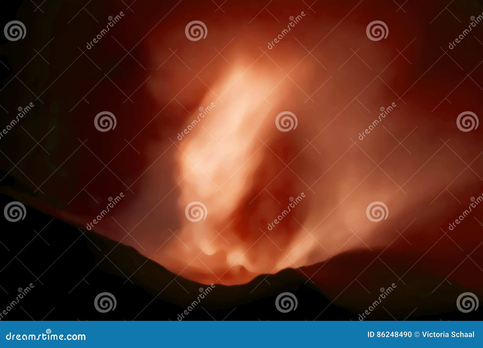 Volcano Erupting Fire & X28;illustration& X29; Stock Photo - Image of ...