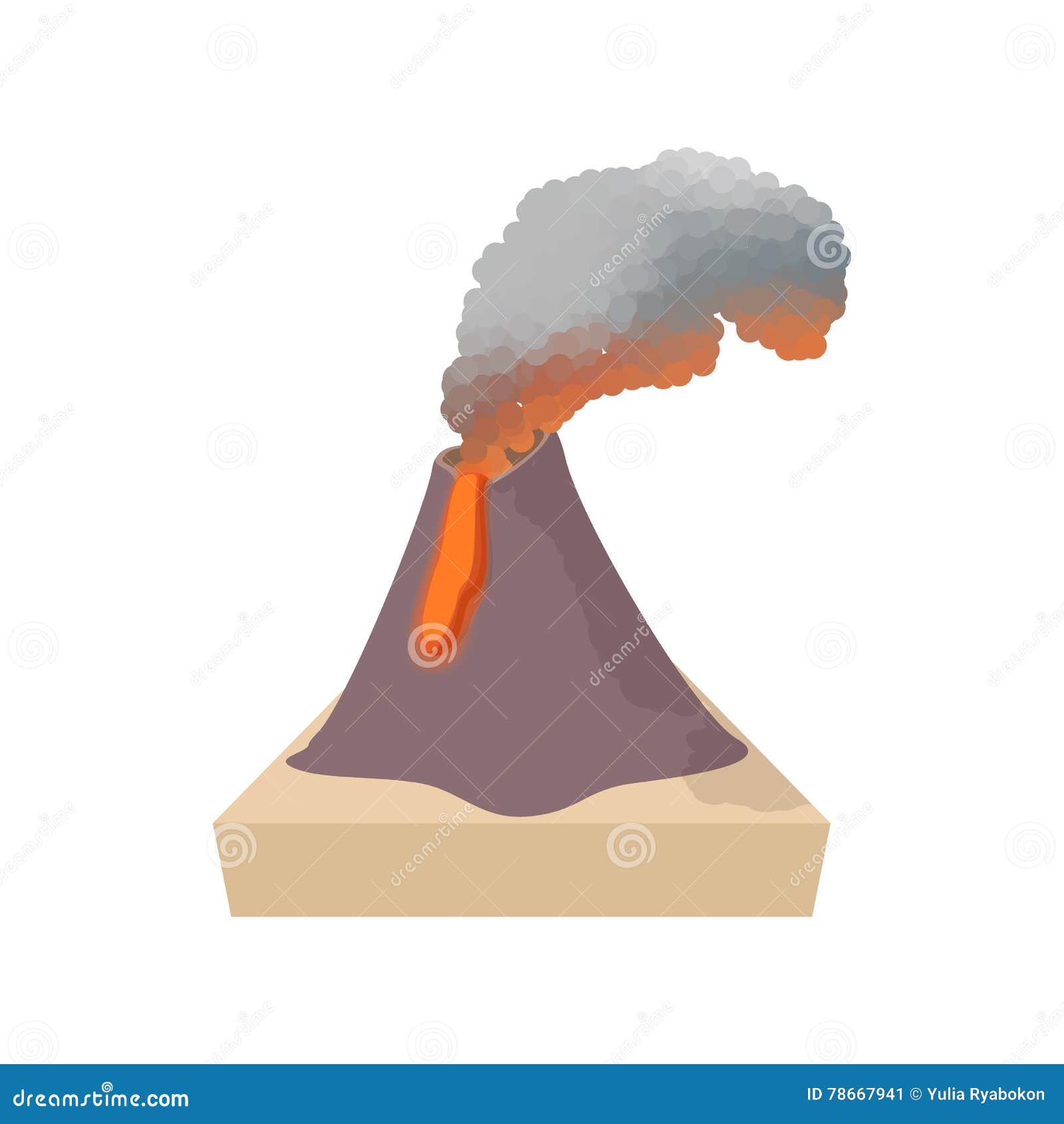 Volcano Erupting Icon, Cartoon Style Stock Vector - Illustration of ...
