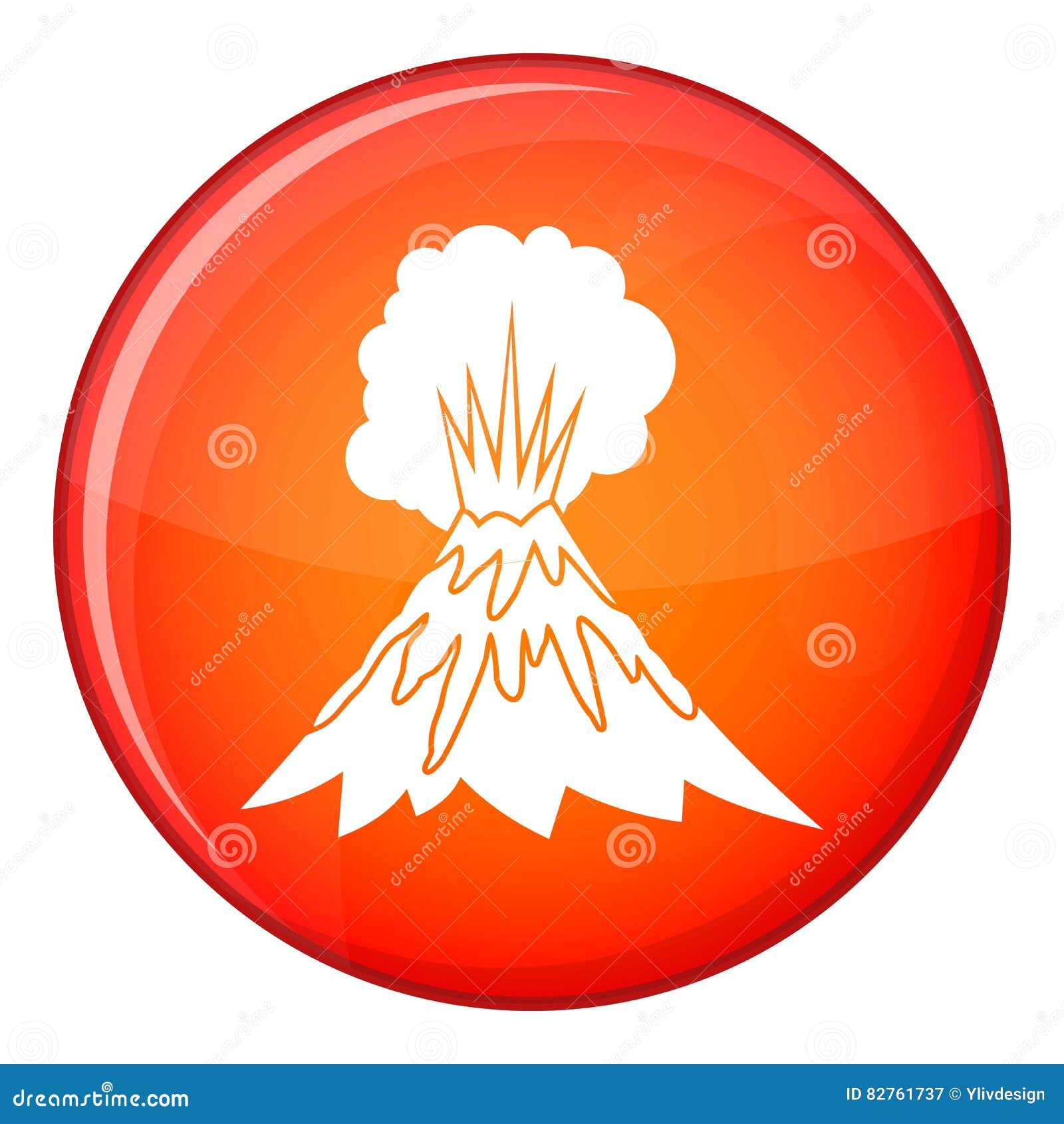 Volcano Erupting Icon, Flat Style Stock Vector - Illustration of ...