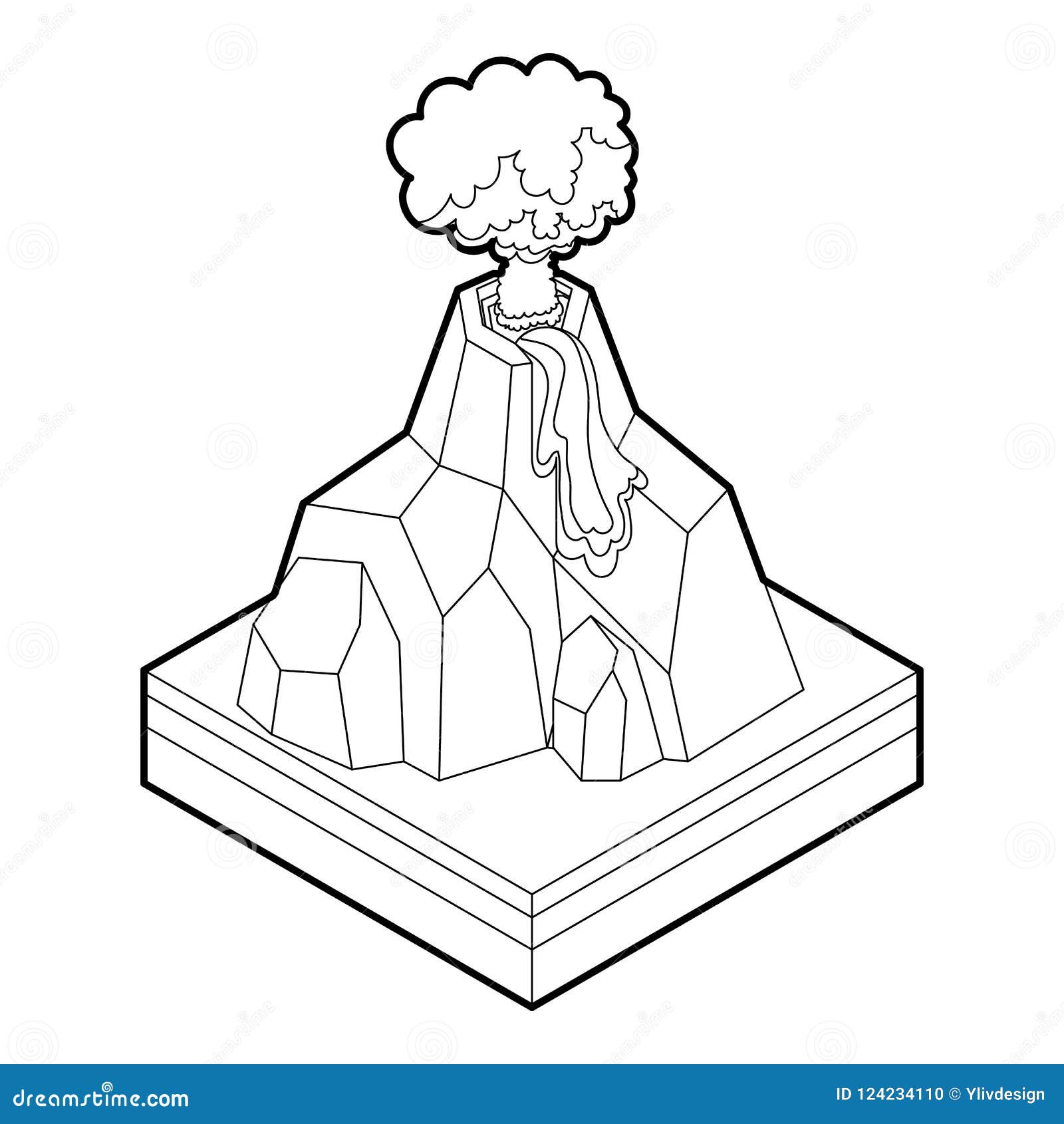 Volcano Erupting Icon, Outline Style Stock Illustration - Illustration ... Volcano Erupting Icon, Outline Style Stock Illustration - Illustration ...