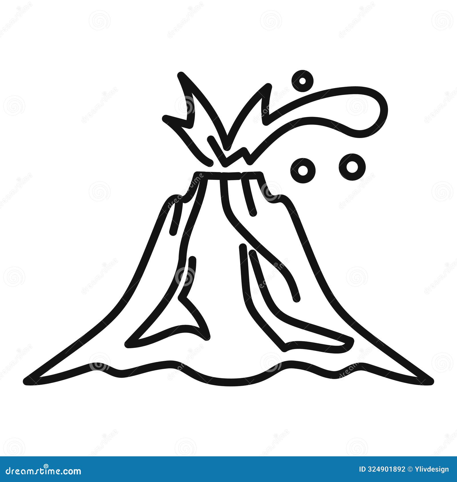 Volcano Erupting with Molten Lava and Smoke Stock Illustration ...