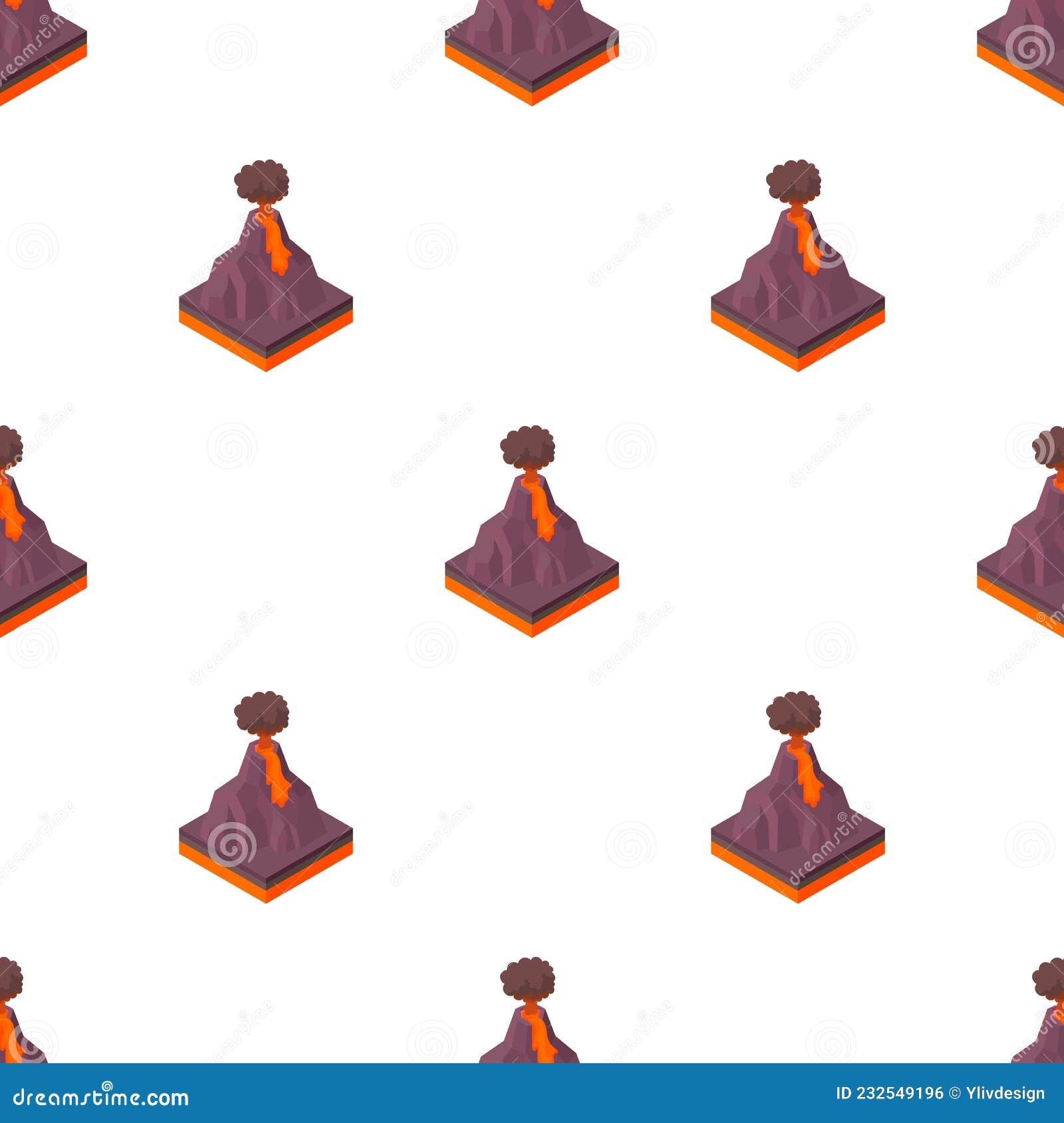 Volcano Erupting Pattern Seamless Vector Stock Vector - Illustration of ...
