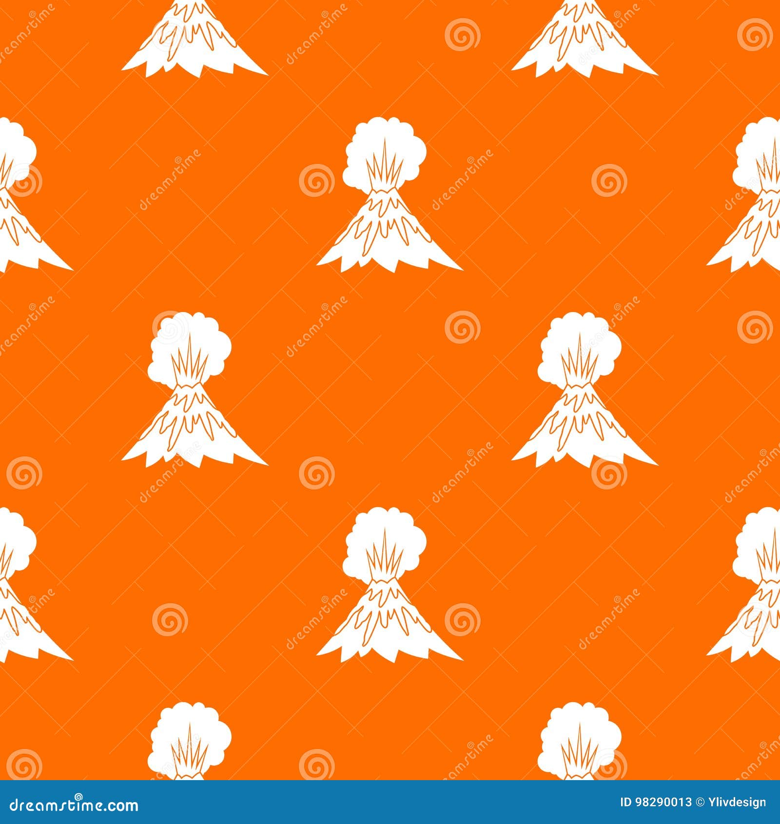 Volcano Erupting Pattern Seamless Stock Vector - Illustration of dark ...
