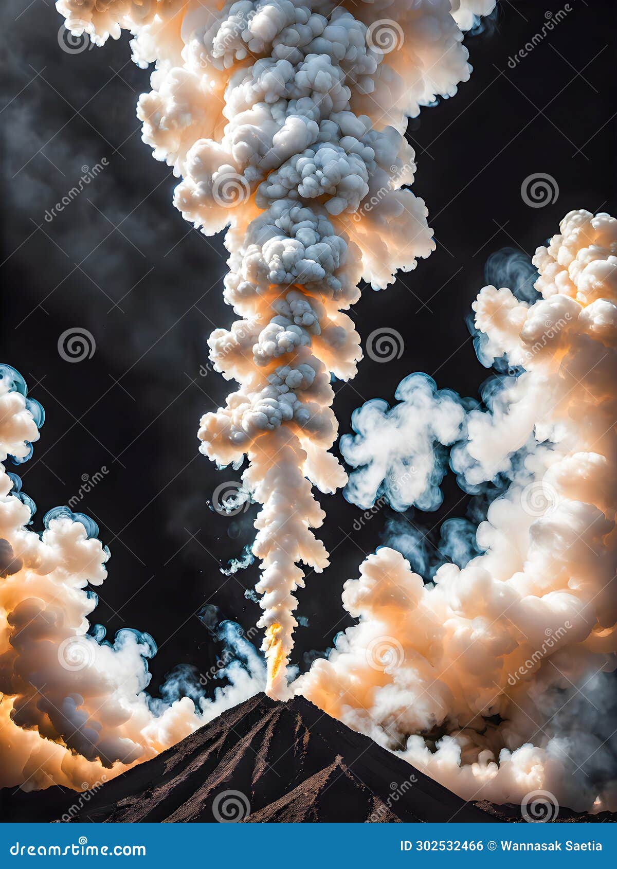 A Volcano that is Erupting and Releasing a Lot of Smoke Stock ...