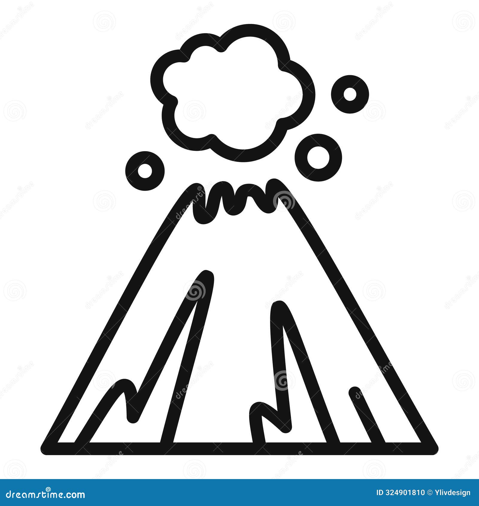 Volcano Erupting Smoke and Ash from Its Crater Stock Illustration ...