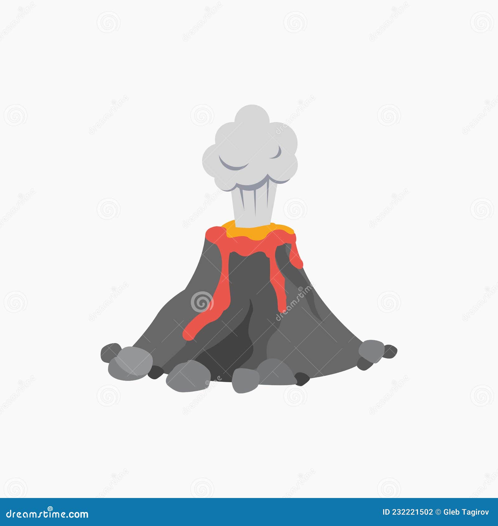 Volcano Erupting. Vector Illustration Stock Vector - Illustration of ...