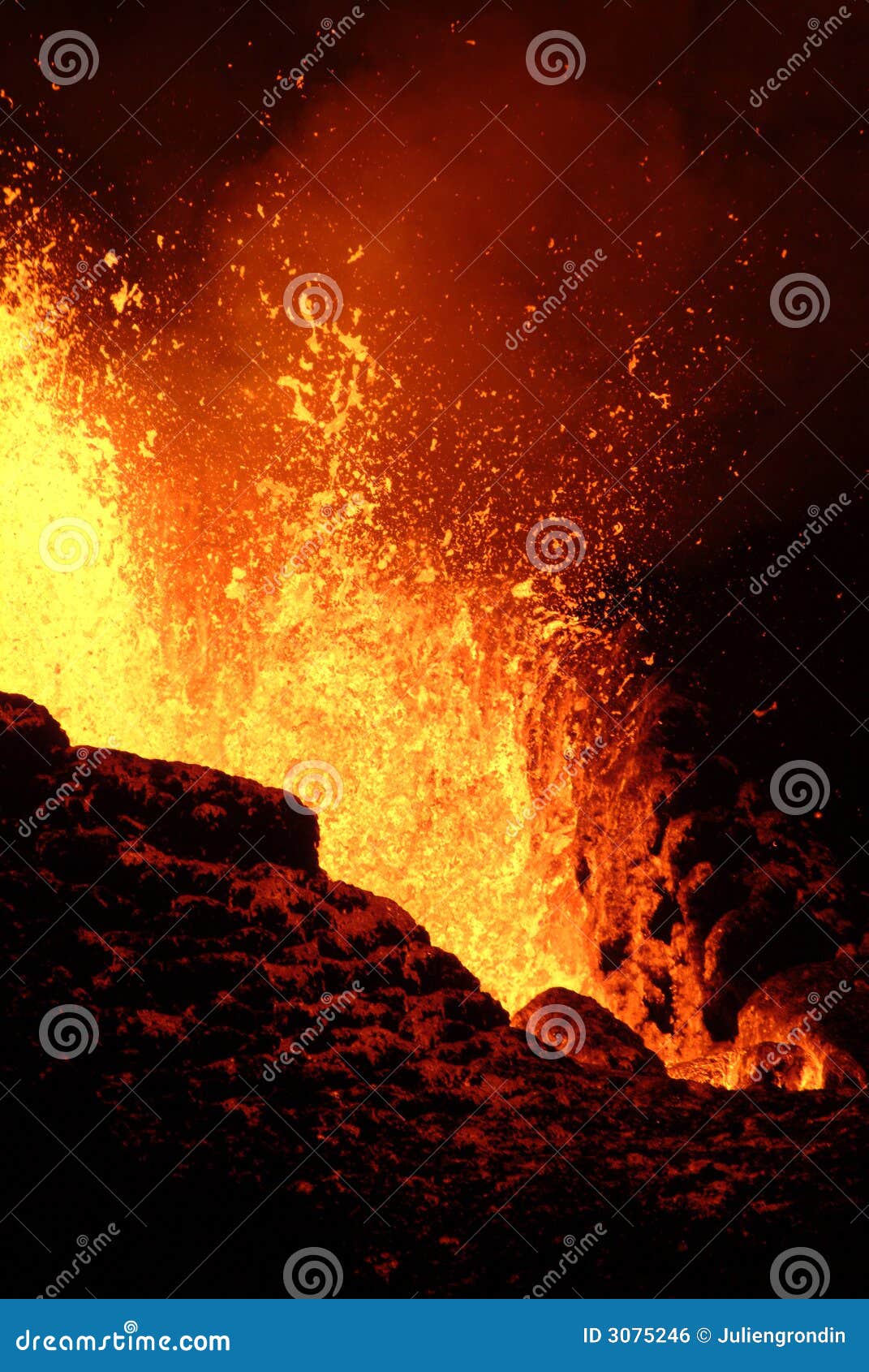 Volcano eruption stock photo. Image of flame, lava, explosion - 3075246