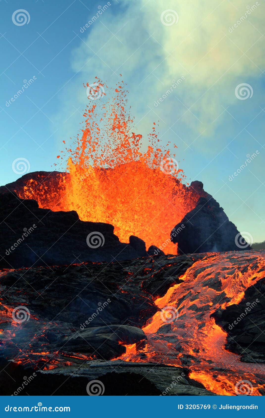 Volcano eruption stock image. Image of volcano, water - 3205769