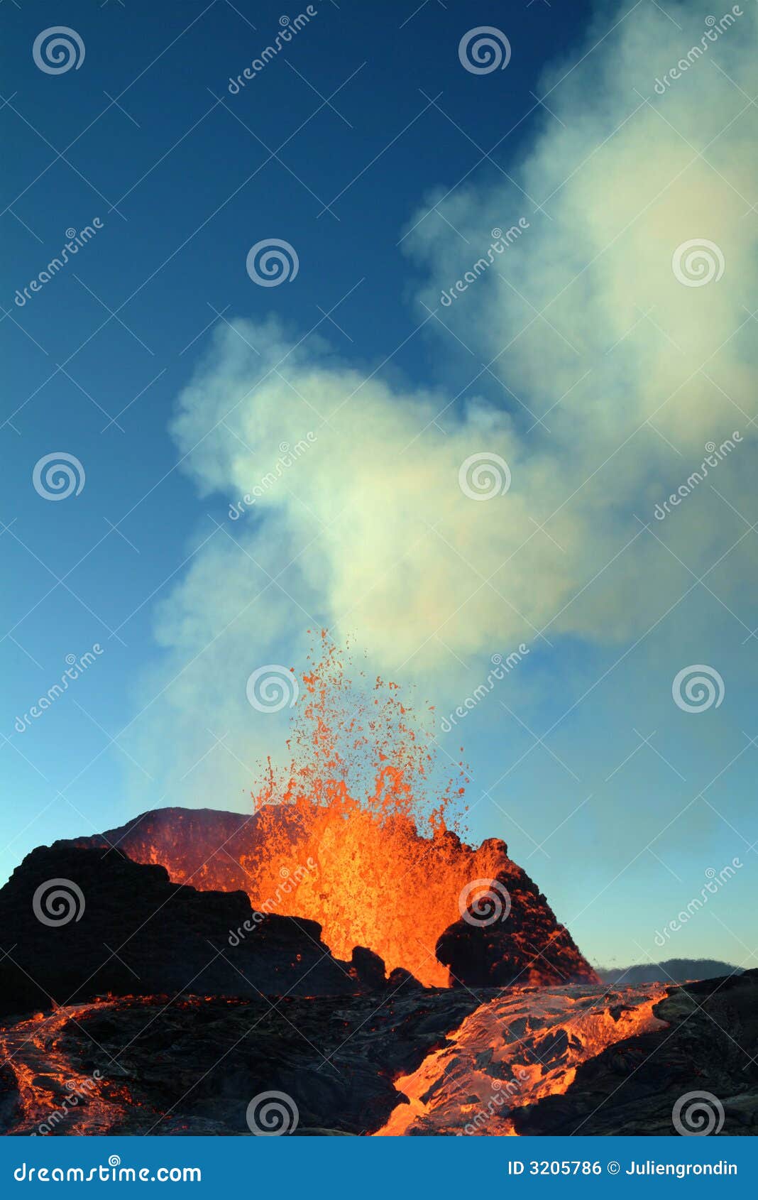 Volcano eruption stock photo. Image of cloud, volcanic - 3205786