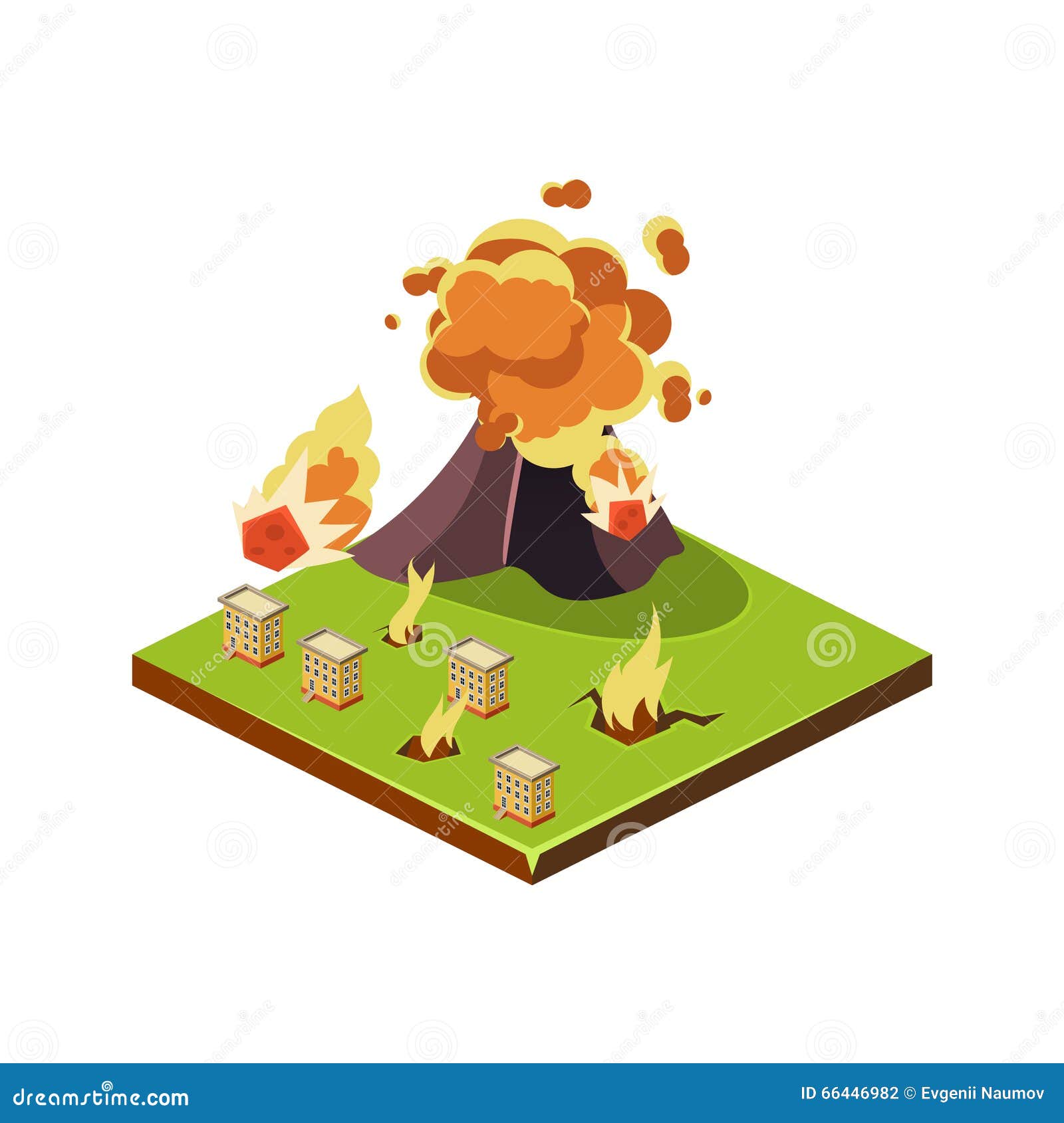 Volcano, Danger, Erupting, Lava Colored Icon. Can Be Used For Web, Logo ...