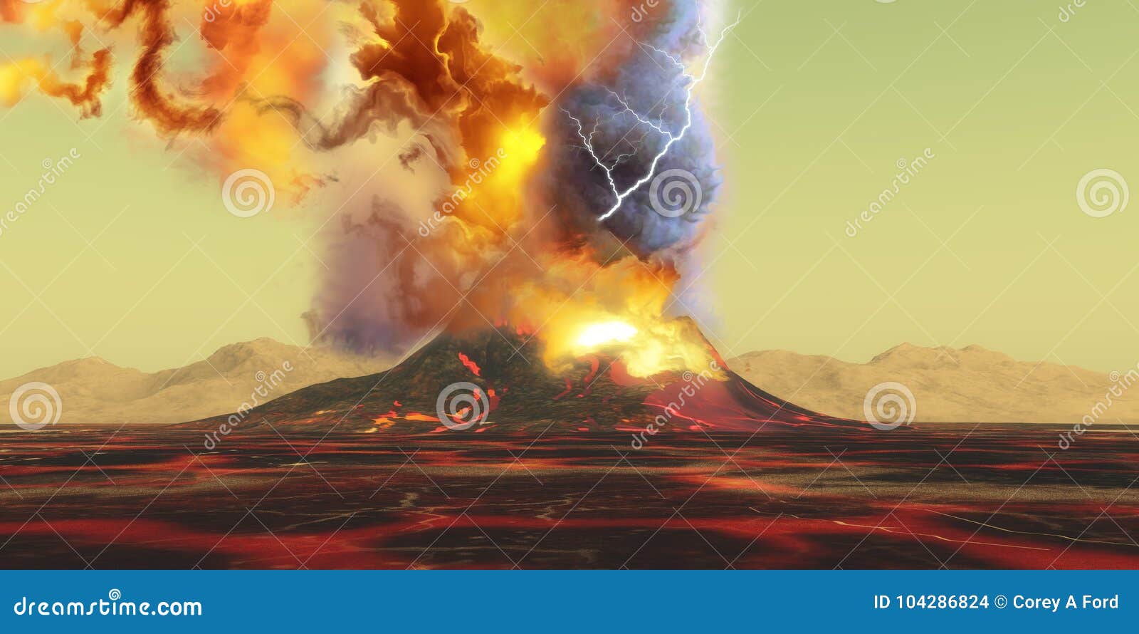 Volcano Eruption explosive illustration stock. Illustration du fondu ...