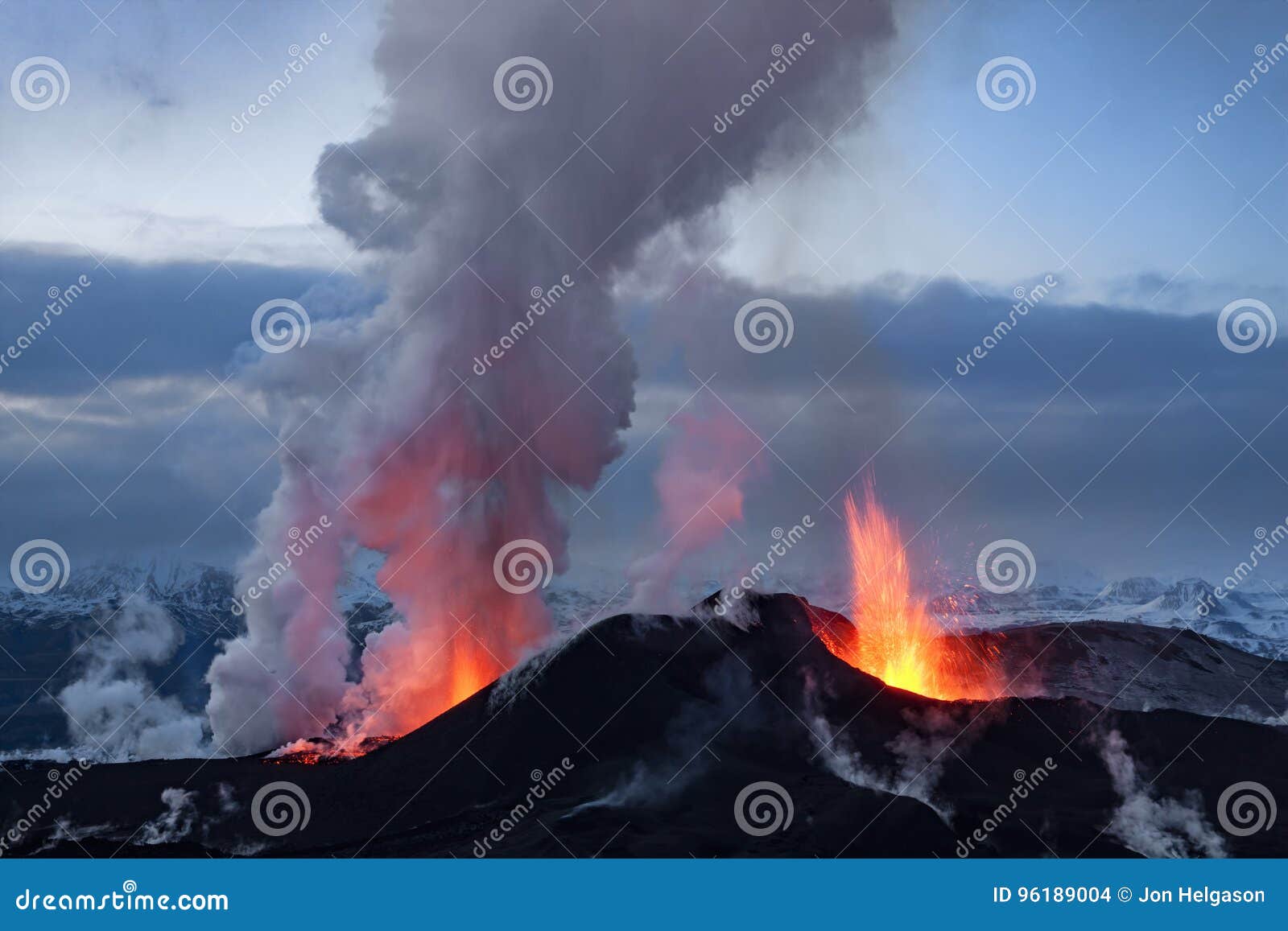 Volcano Eruption In The Evening Seen From Afar Etna Eruption From The ...