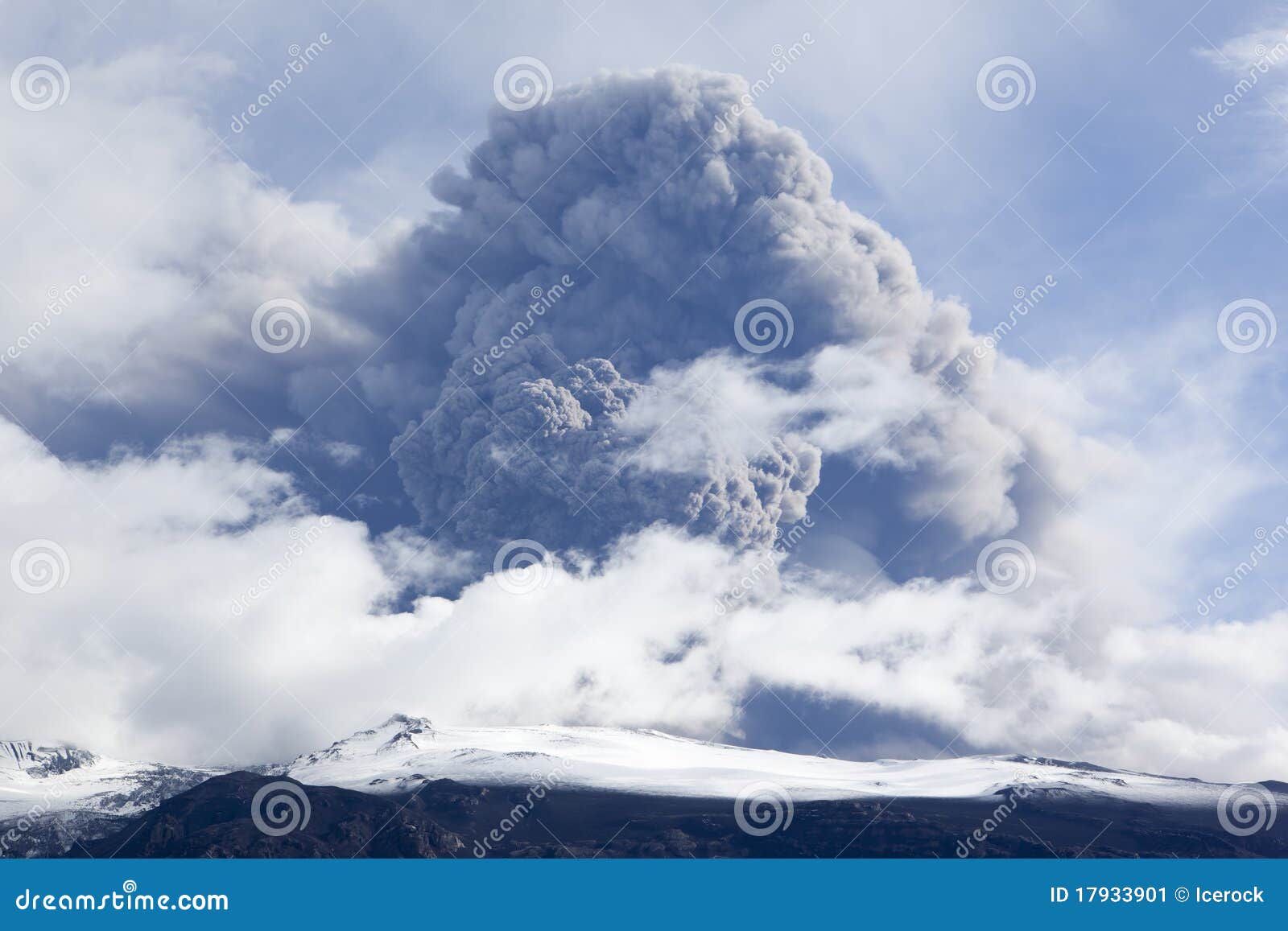 Volcano Eruption in Iceland Ash and Blue Sky Editorial Photo - Image of ...