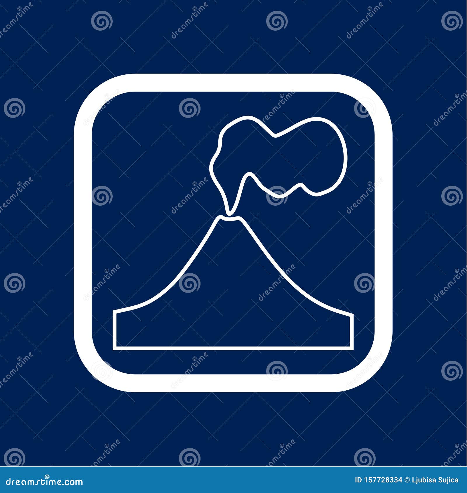 Volcano eruption icon stock vector. Illustration of erupting - 157728334