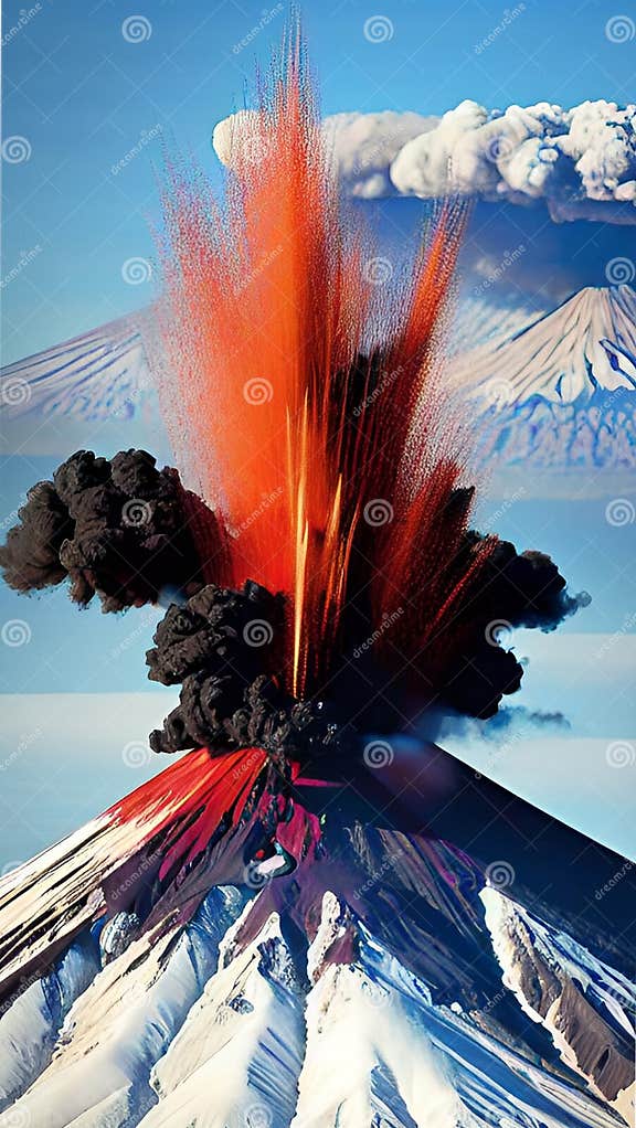 Volcano Eruption Illustration Artificial Intelligence Artwork Generated ...