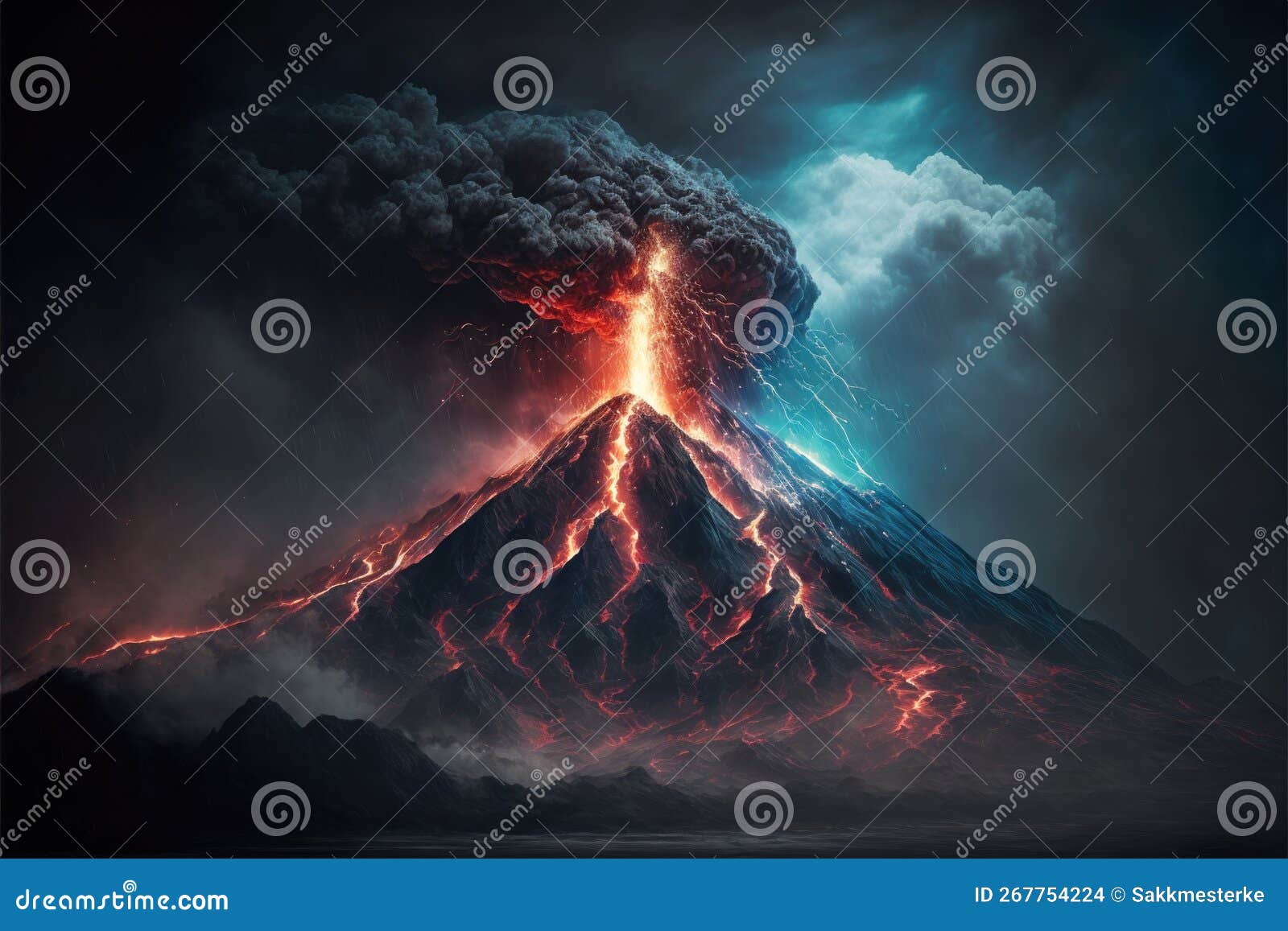 Lava Flow Scorching Intensely With Extreme Heat.AI Generated Stock ...