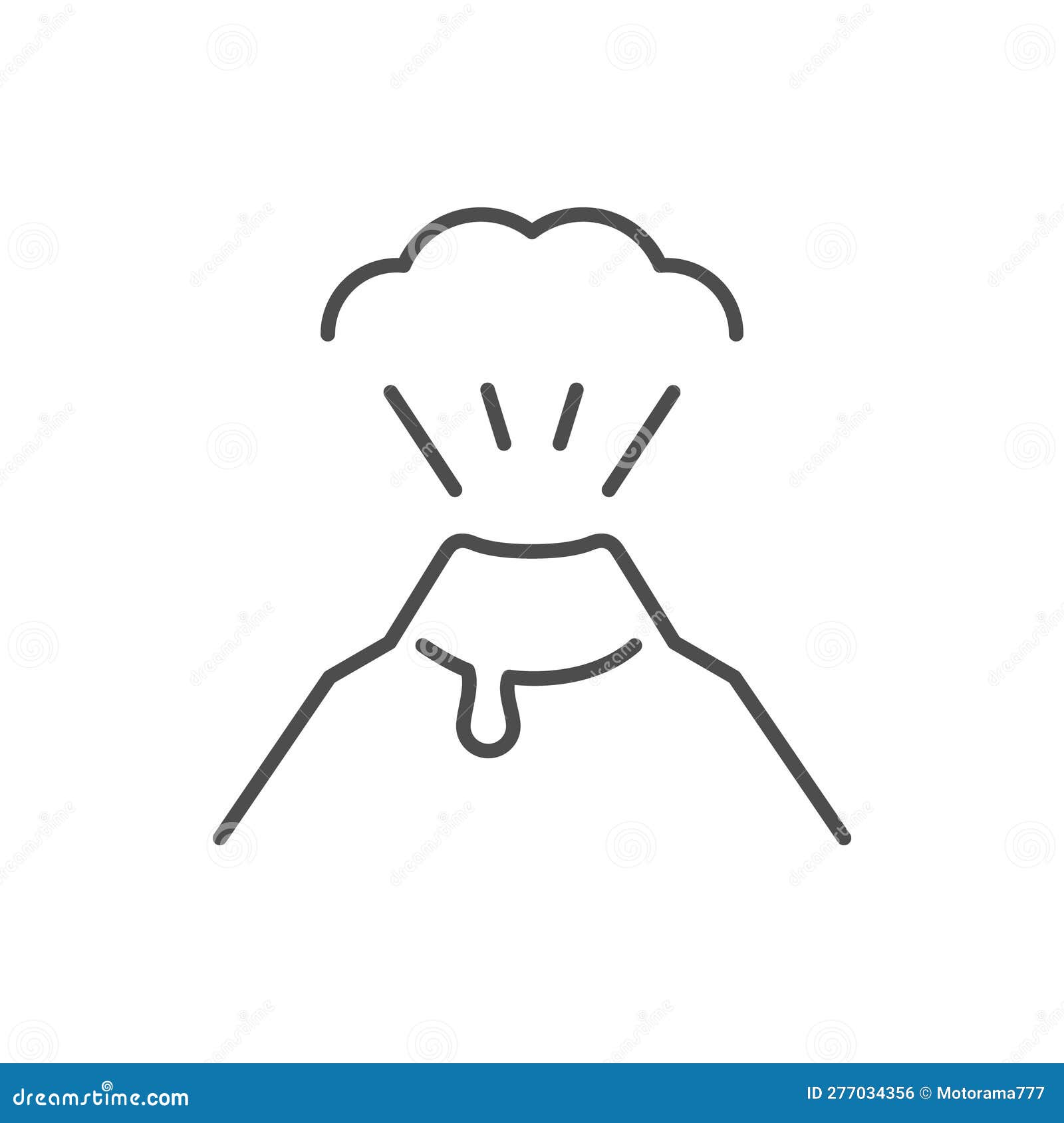 Volcano Eruption Line Outline Icon Stock Vector - Illustration of ...