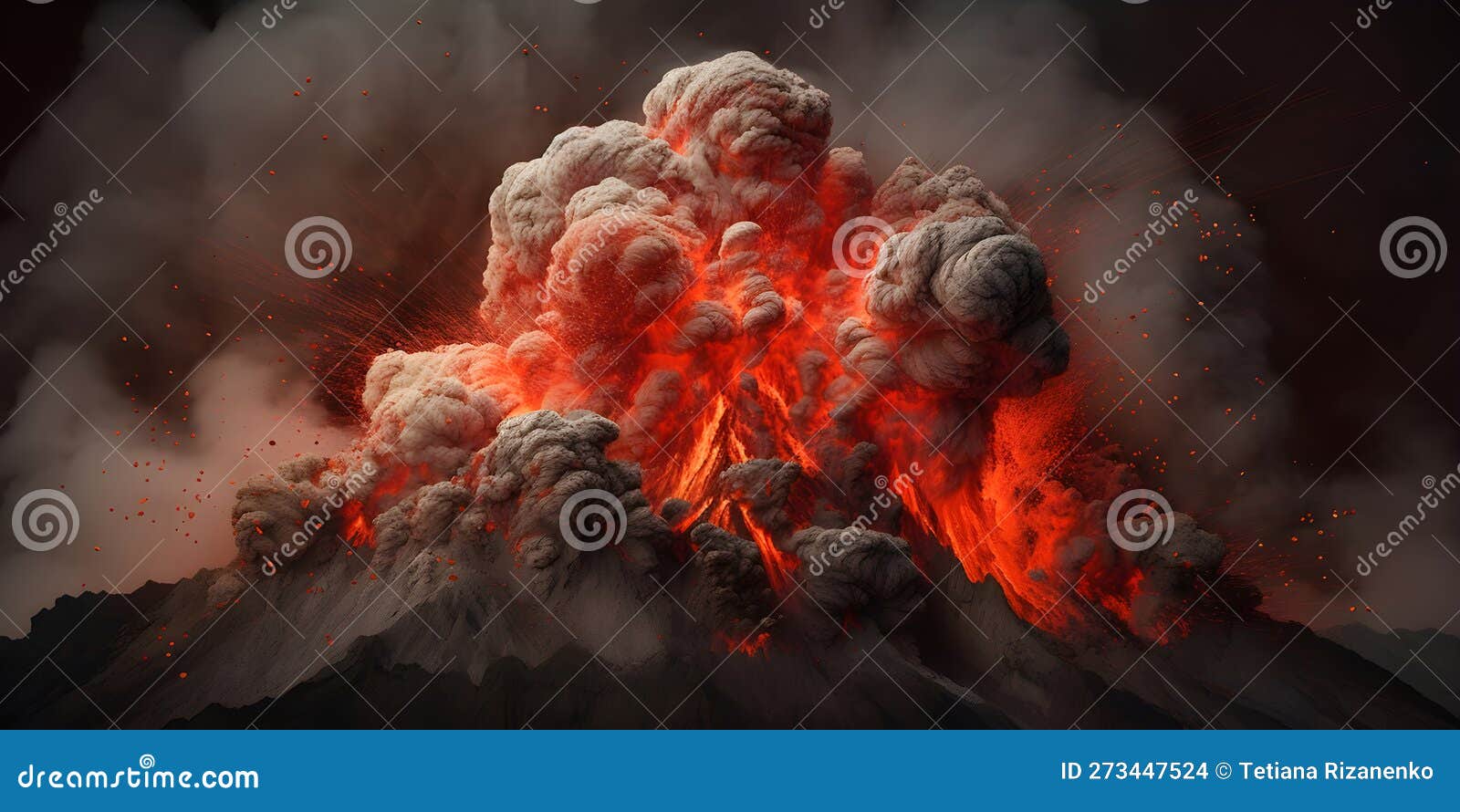 Volcano Eruption. Mount with Lava and Magma Stock Illustration ...