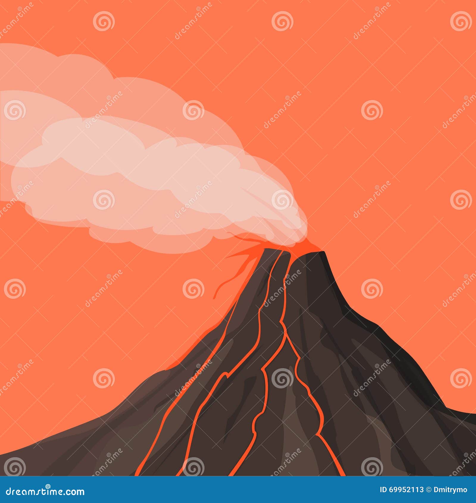 Volcano Eruption. Vector Illustration Stock Vector - Illustration of ...