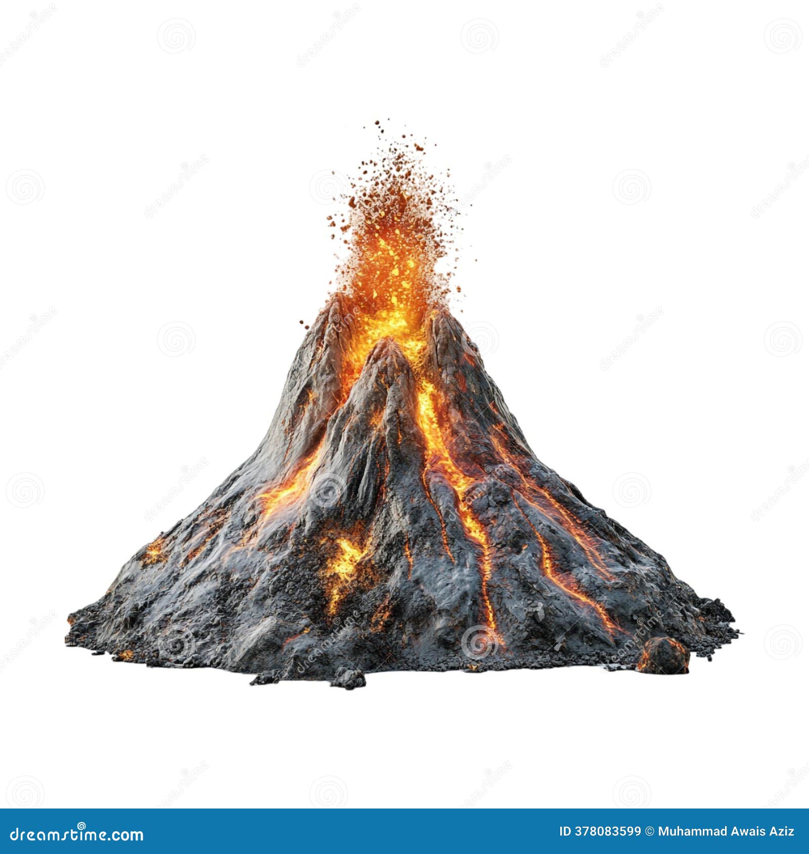 Volcano Eruptions On Transparent Background - Ai Generated Royalty-Free ...