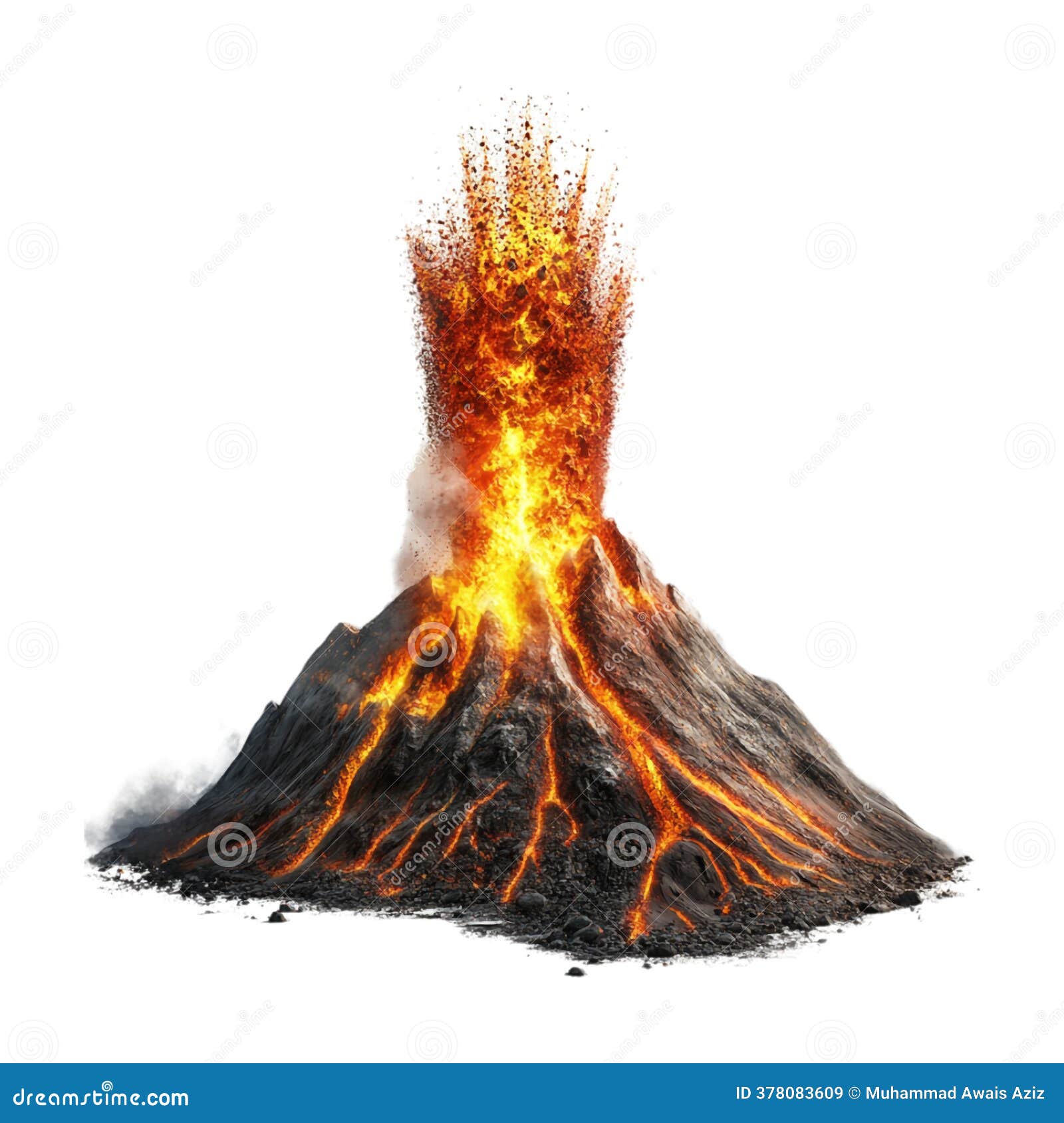 Volcano Eruptions On Transparent Background - Ai Generated Royalty-Free ...