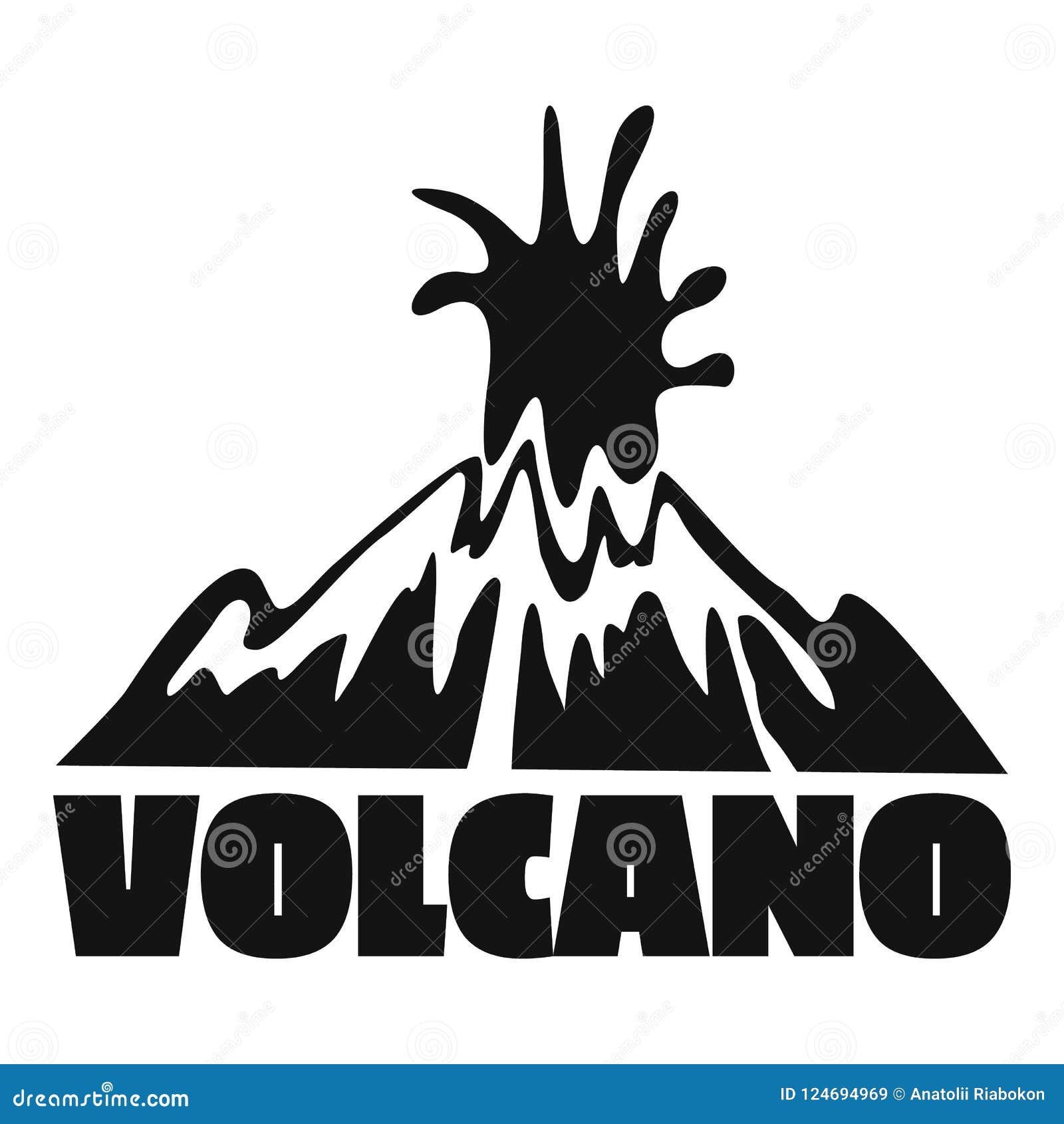 Volcano Explosion Logo, Simple Style Stock Illustration - Illustration ...