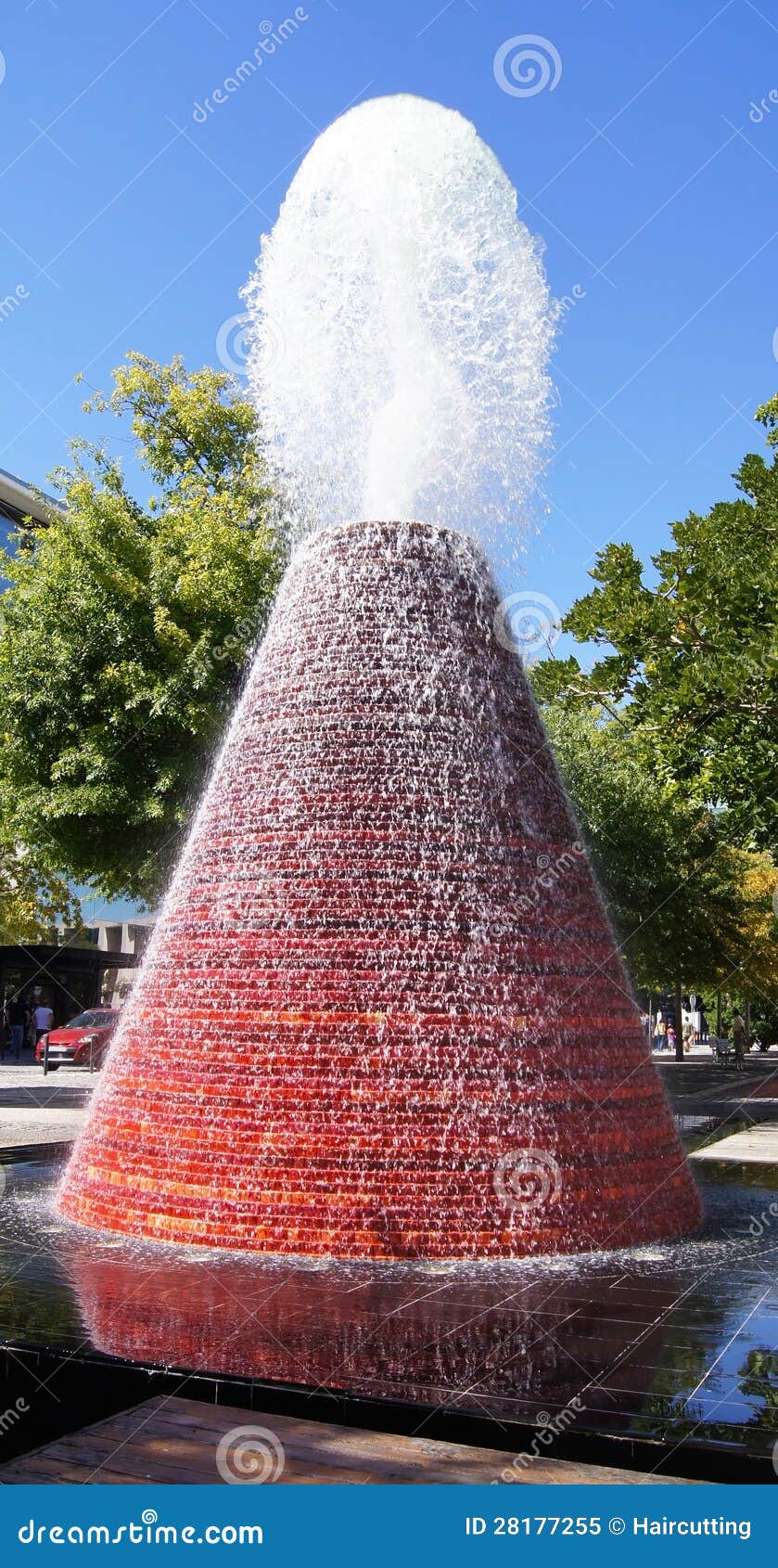 Volcano fountain in Lisbon stock image. Image of park - 28177255