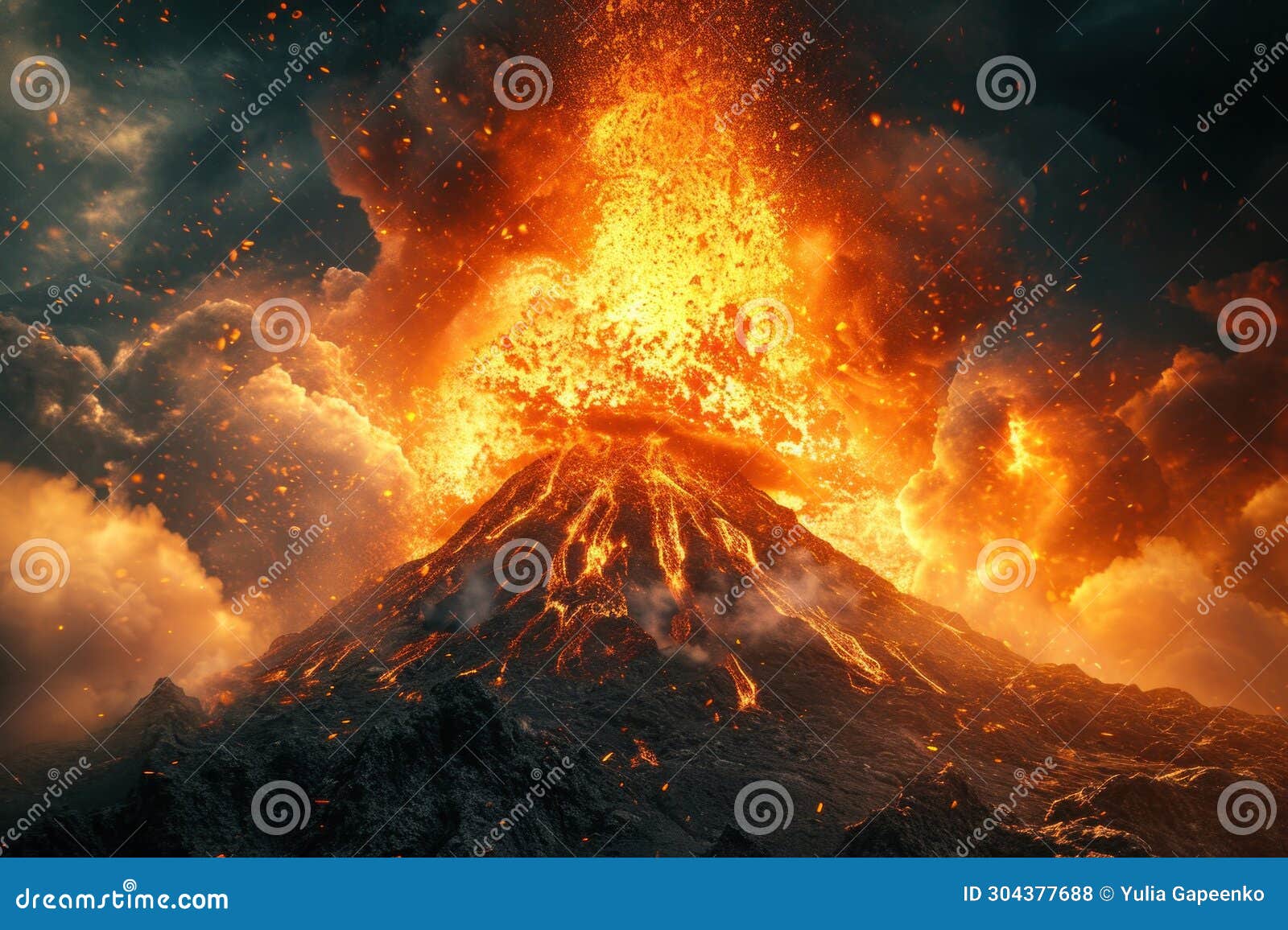 A Volcano Has Been Seen Exploding. Stock Photo - Image of catania ...
