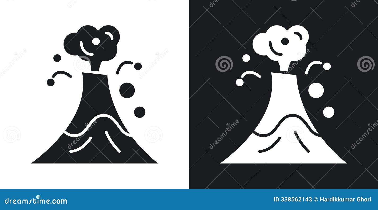 Volcano Icon Isolated on White Background Stock Vector - Illustration ...