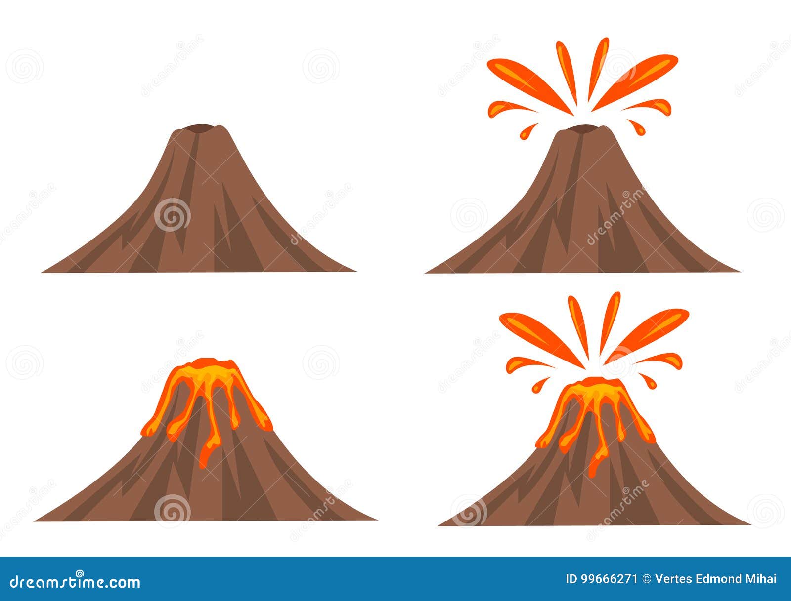 Volcano Icon Set stock vector. Illustration of adventure - 99666271 Volcano Icon Set stock vector. Illustration of adventure - 99666271