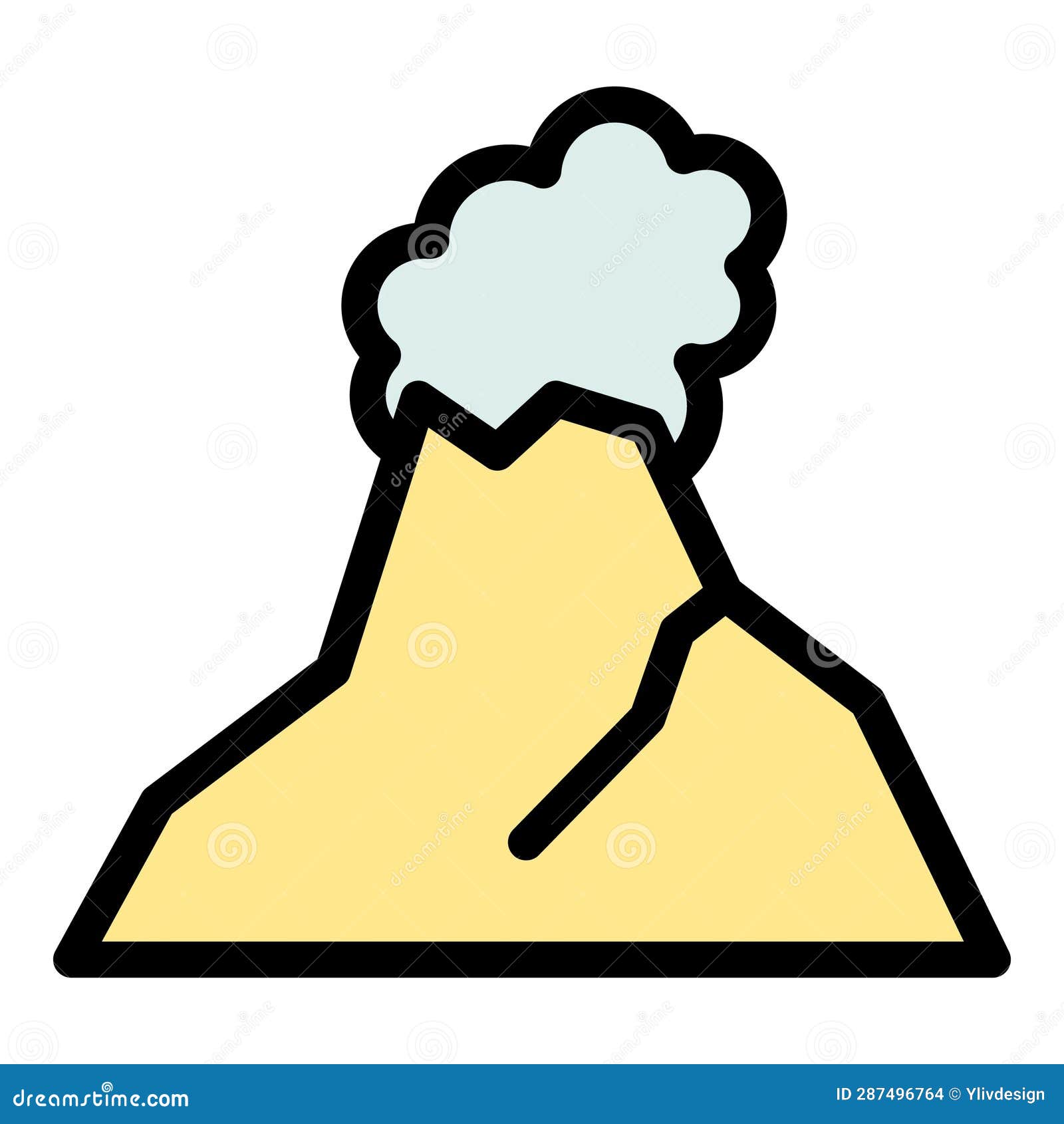 Volcano icon vector flat stock illustration. Illustration of explosion ...