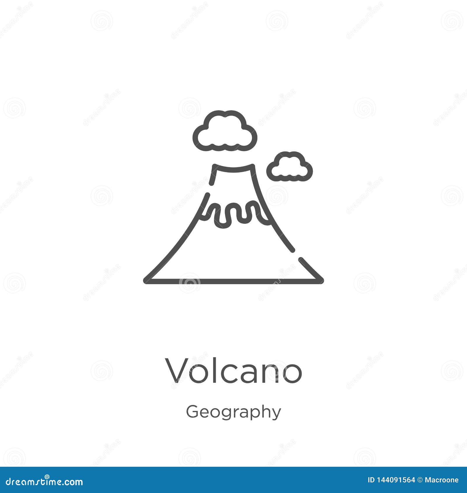 Volcano Icon Vector from Geography Collection. Thin Line Volcano ...