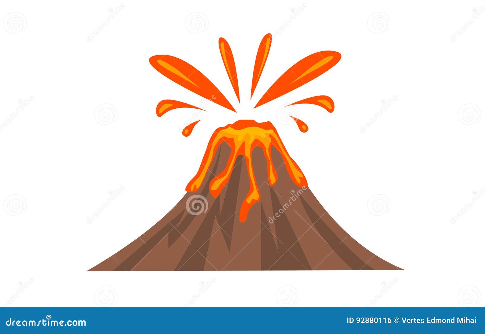 Volcano Icon Set. Flat Vector Illustration. Isolated On White ... Volcano Icon Set. Flat Vector Illustration. Isolated On White ...