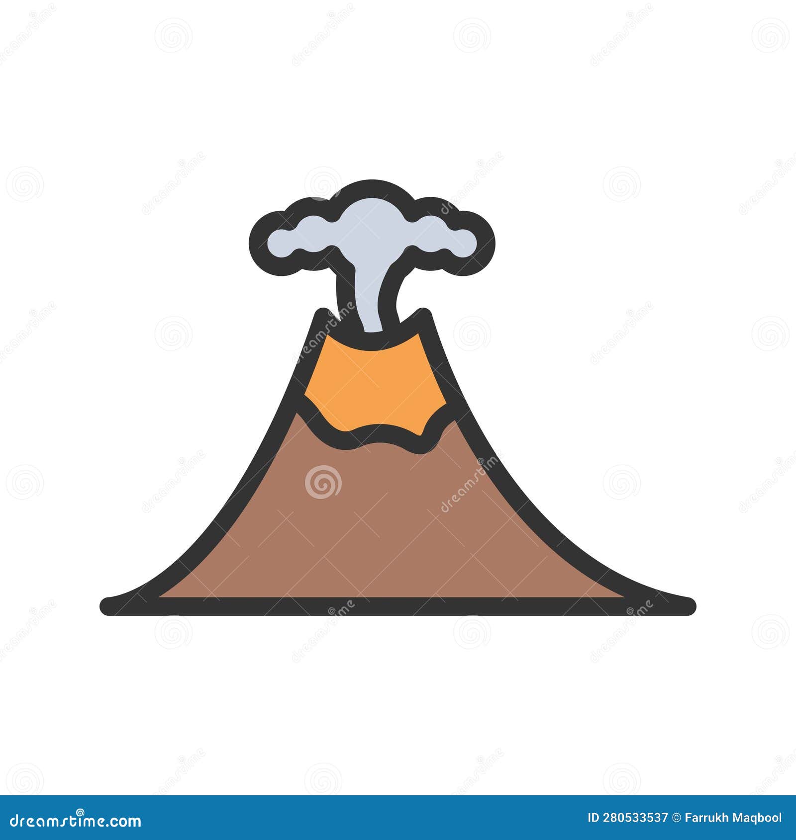 Volcano icon vector image. stock vector. Illustration of concept ...