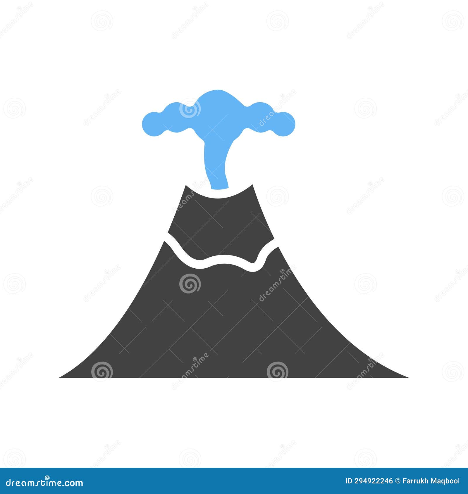 Volcano icon vector image. stock illustration. Illustration of outline ...
