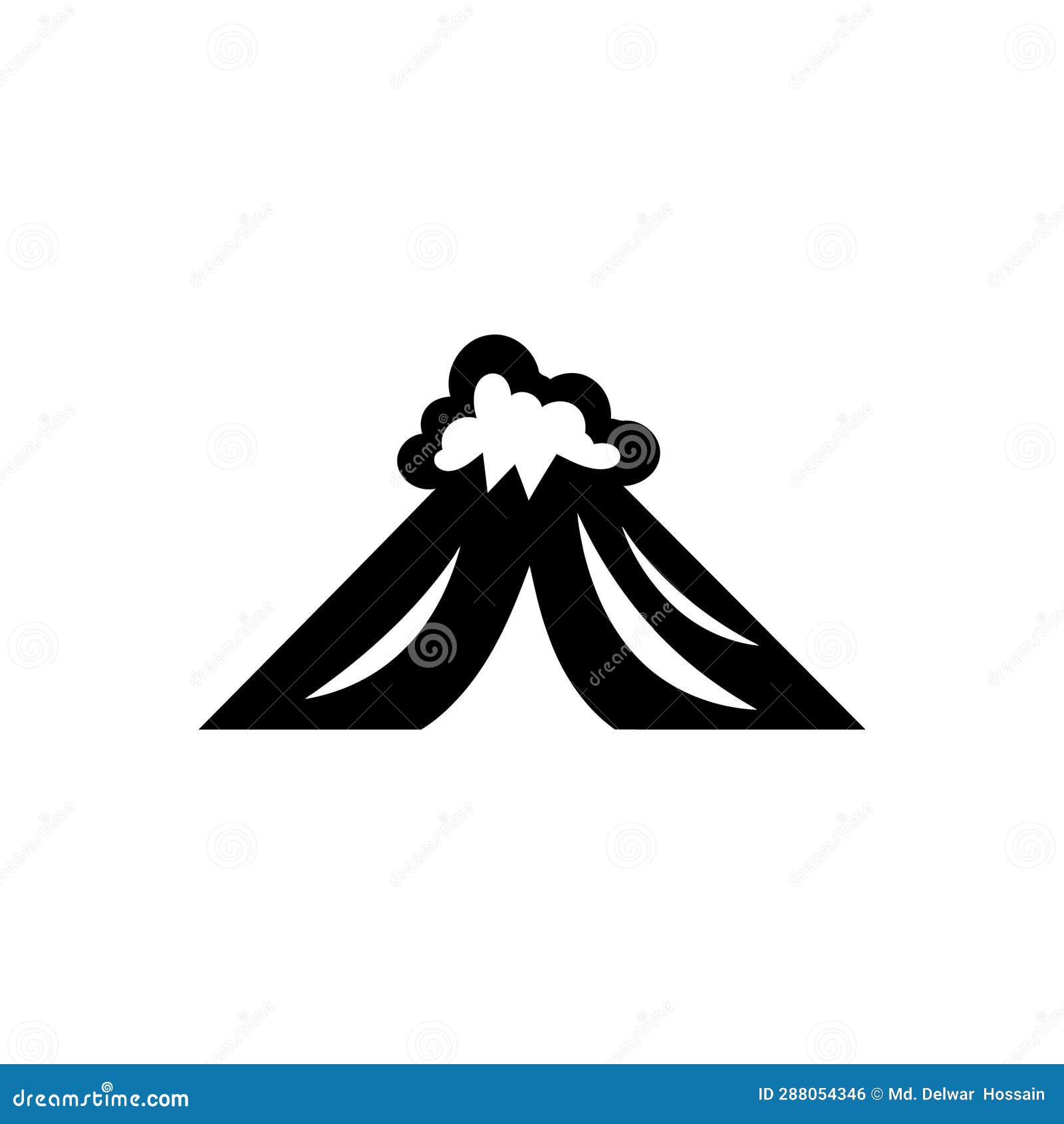 Volcano icon stock vector. Illustration of sketch, geological - 288054346