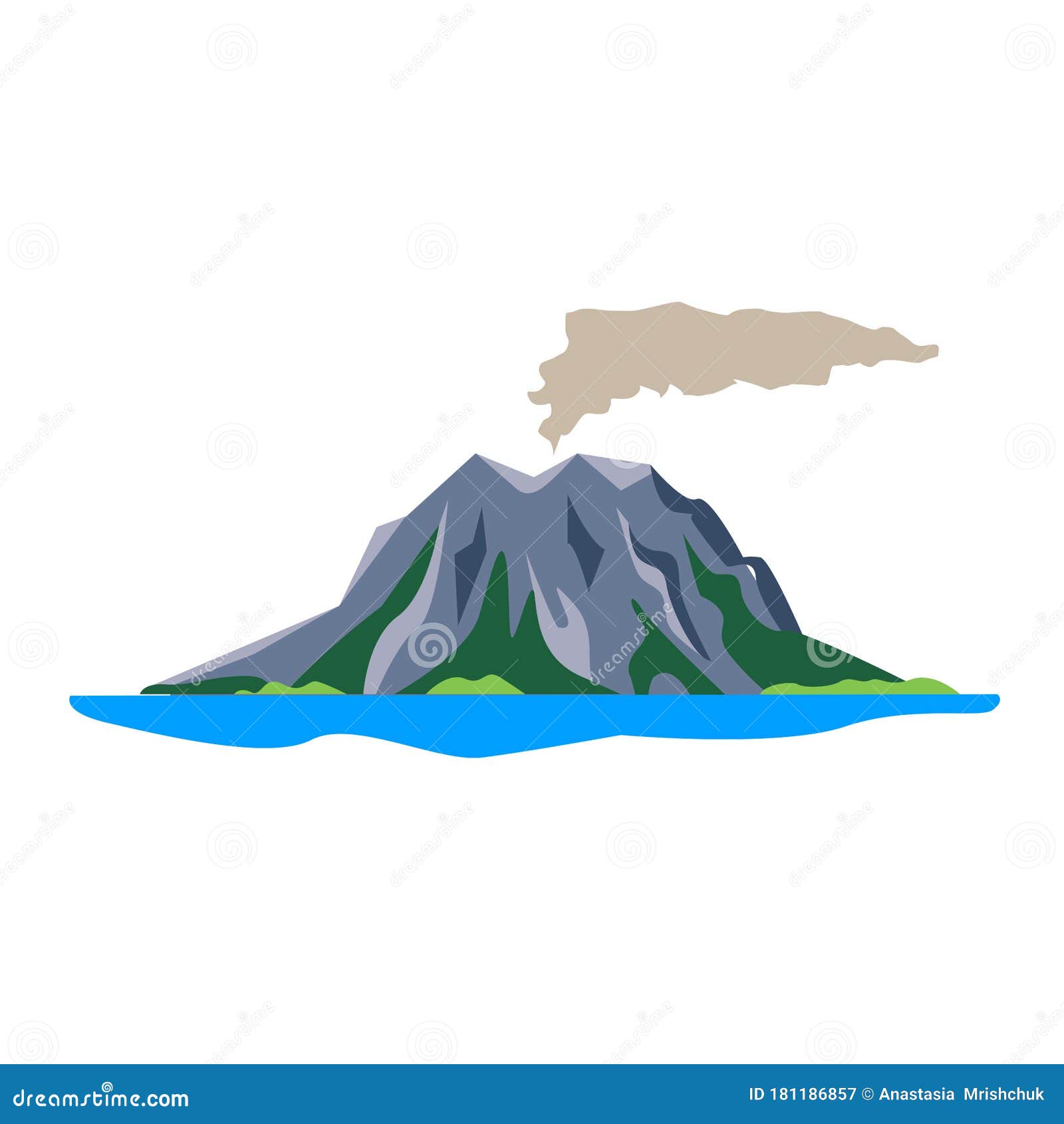 Volcano Icon on a White Background. Vector Illustration Stock ...