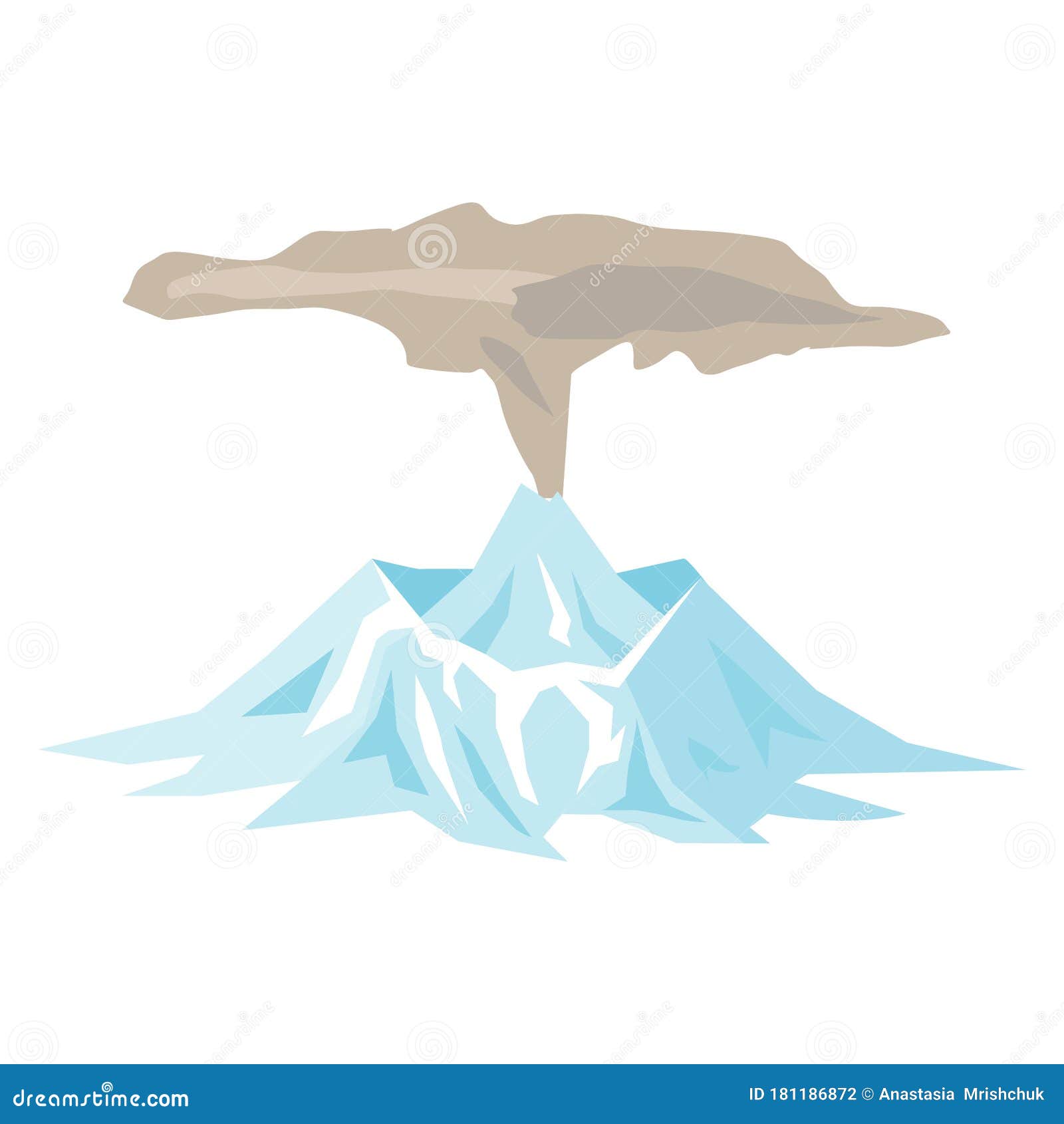 Volcano Icon on a White Background. Vector Illustration Stock ...