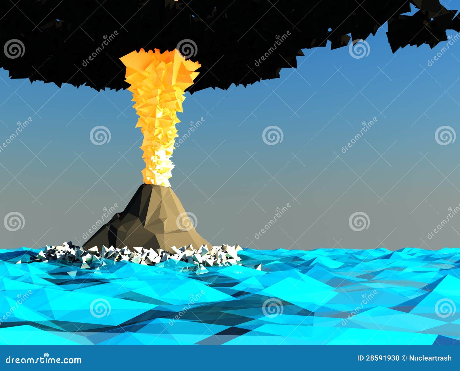 Volcano island stock illustration. Illustration of mountain - 28591930