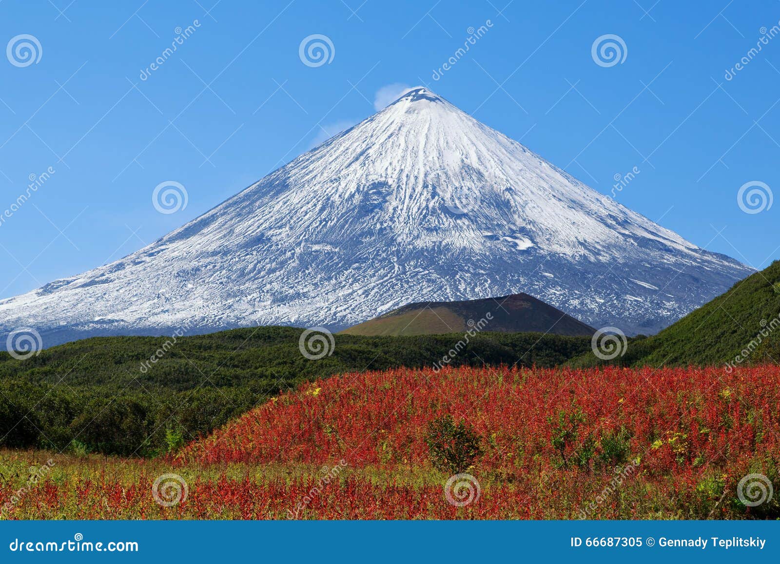 Volcano Klyuchevskaya Sopka. Stock Image - Image of caldera, kamchatka ...